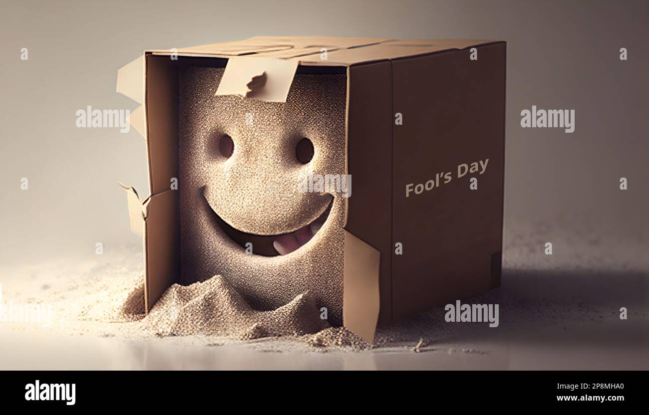 Empty open cardboard boxes with emoticons inside Stock Photo - Alamy