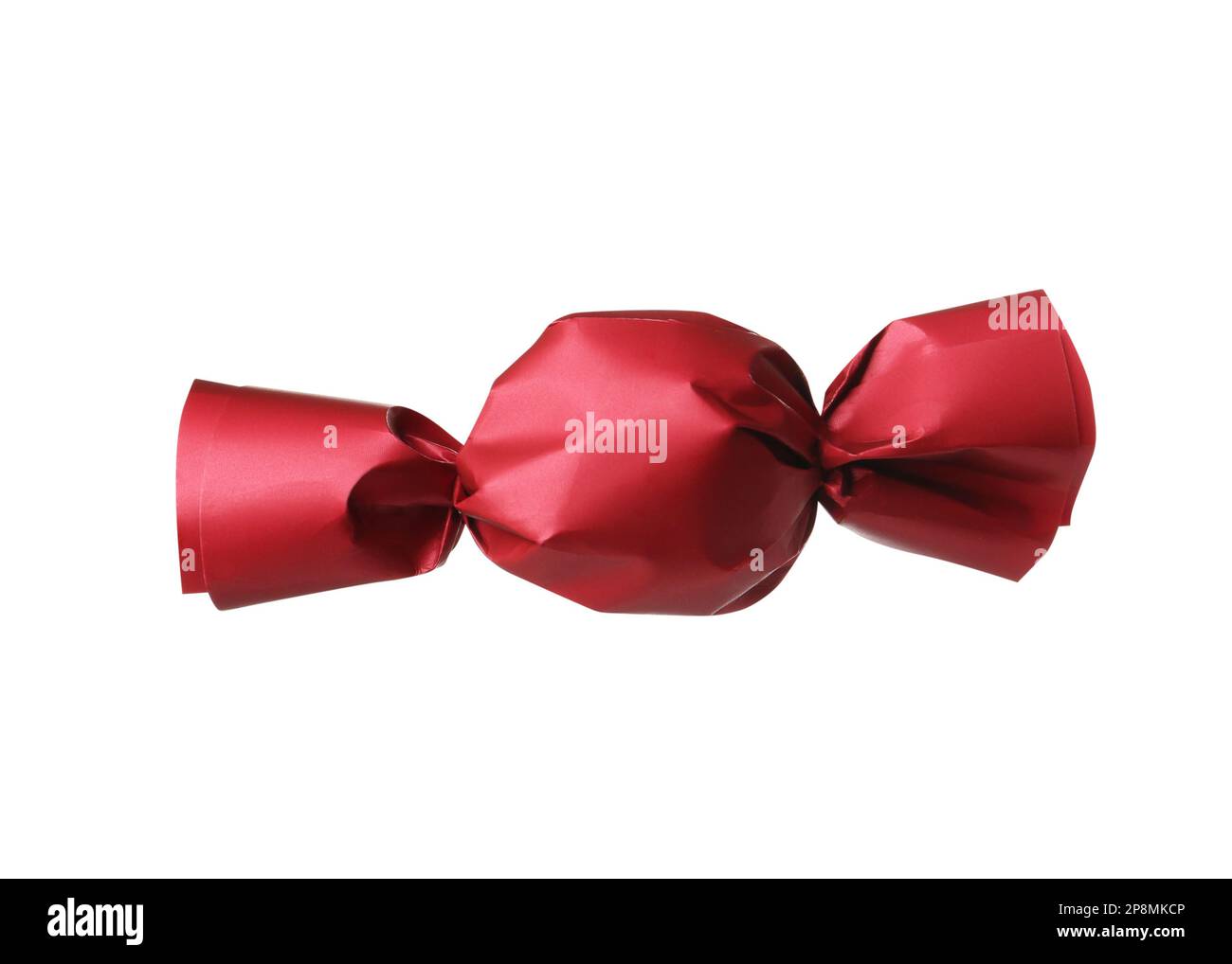 Delicious candy in red wrapper isolated on white Stock Photo - Alamy