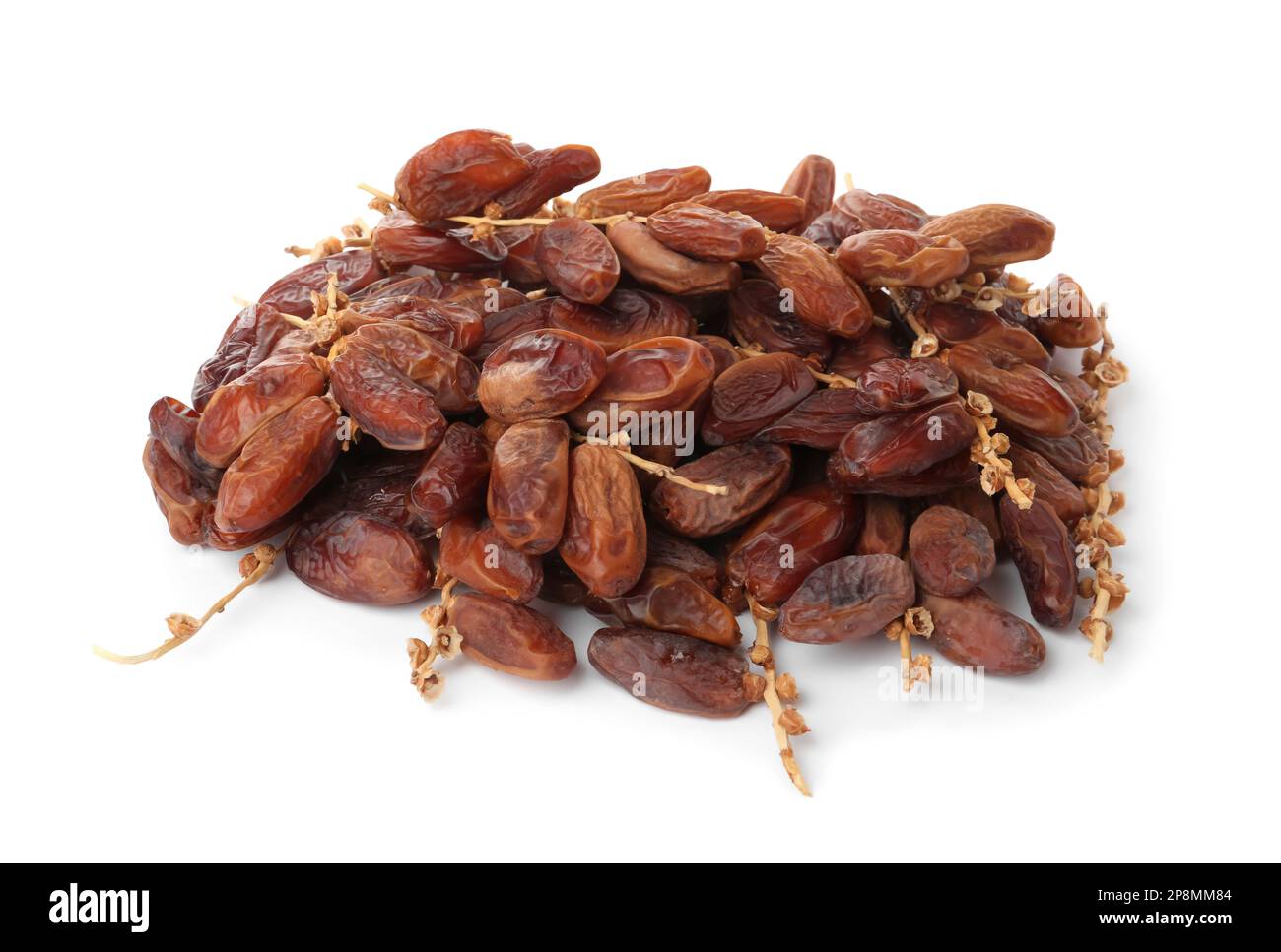 Sweet dates on branches against white background. Dried fruit as ...