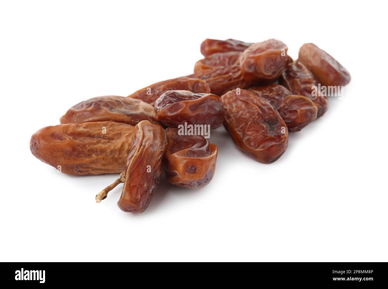 Sweet dates on branch against white background. Dried fruit as healthy ...
