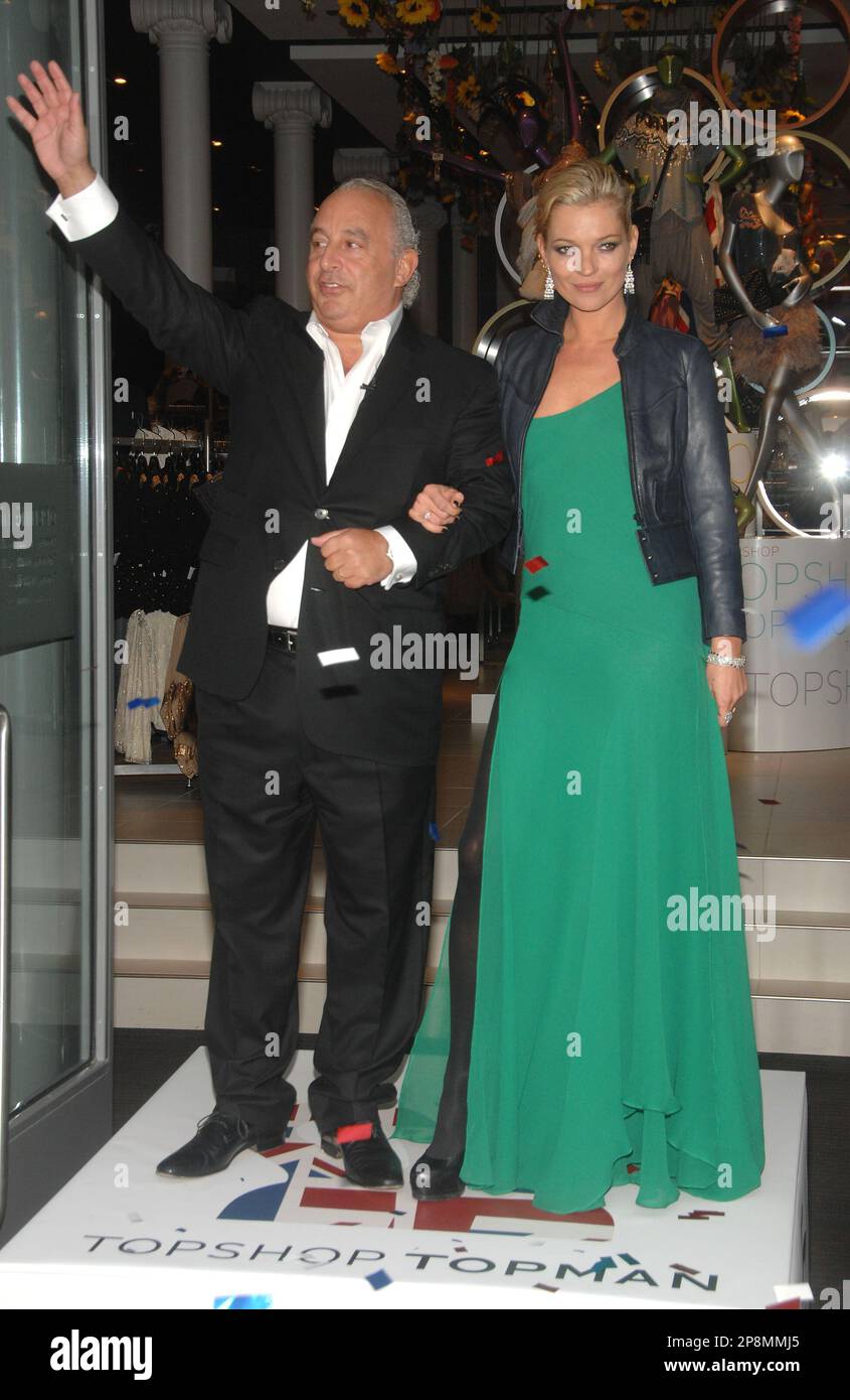 Sir Philip Green and model Kate Moss make an appearance at the Topshop ...