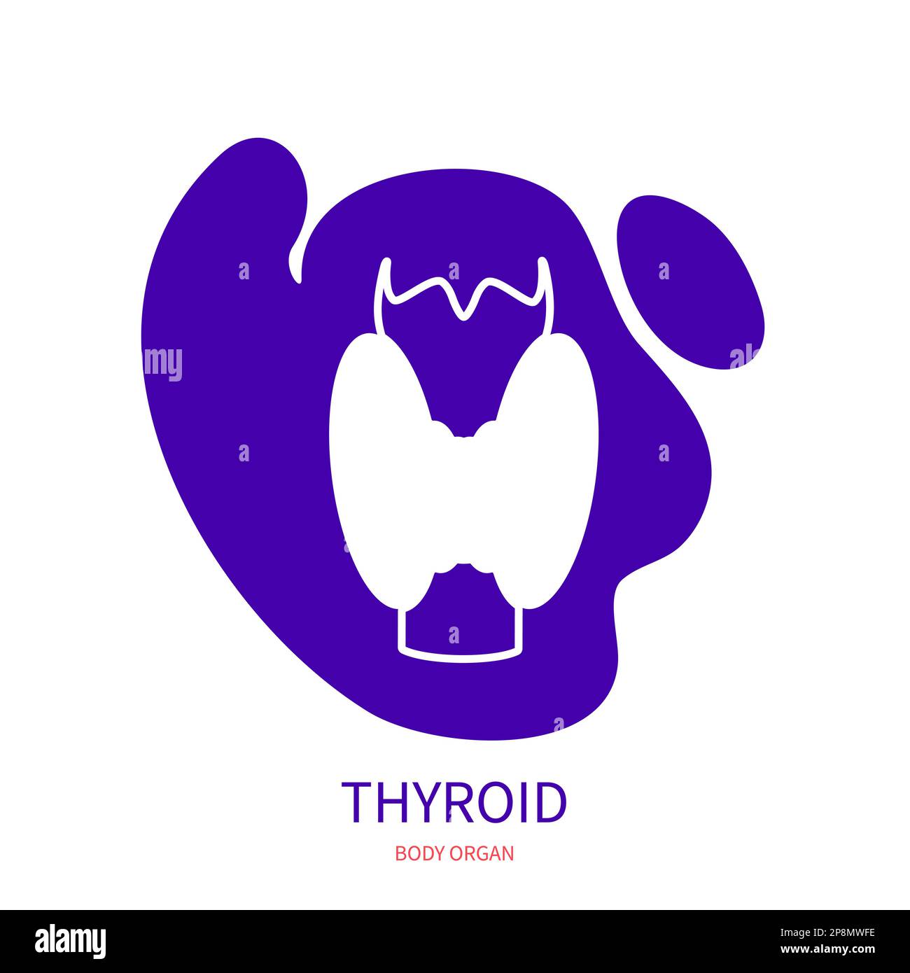 Thyroid gland body organ silhouette pictogram icon Stock Vector Image ...