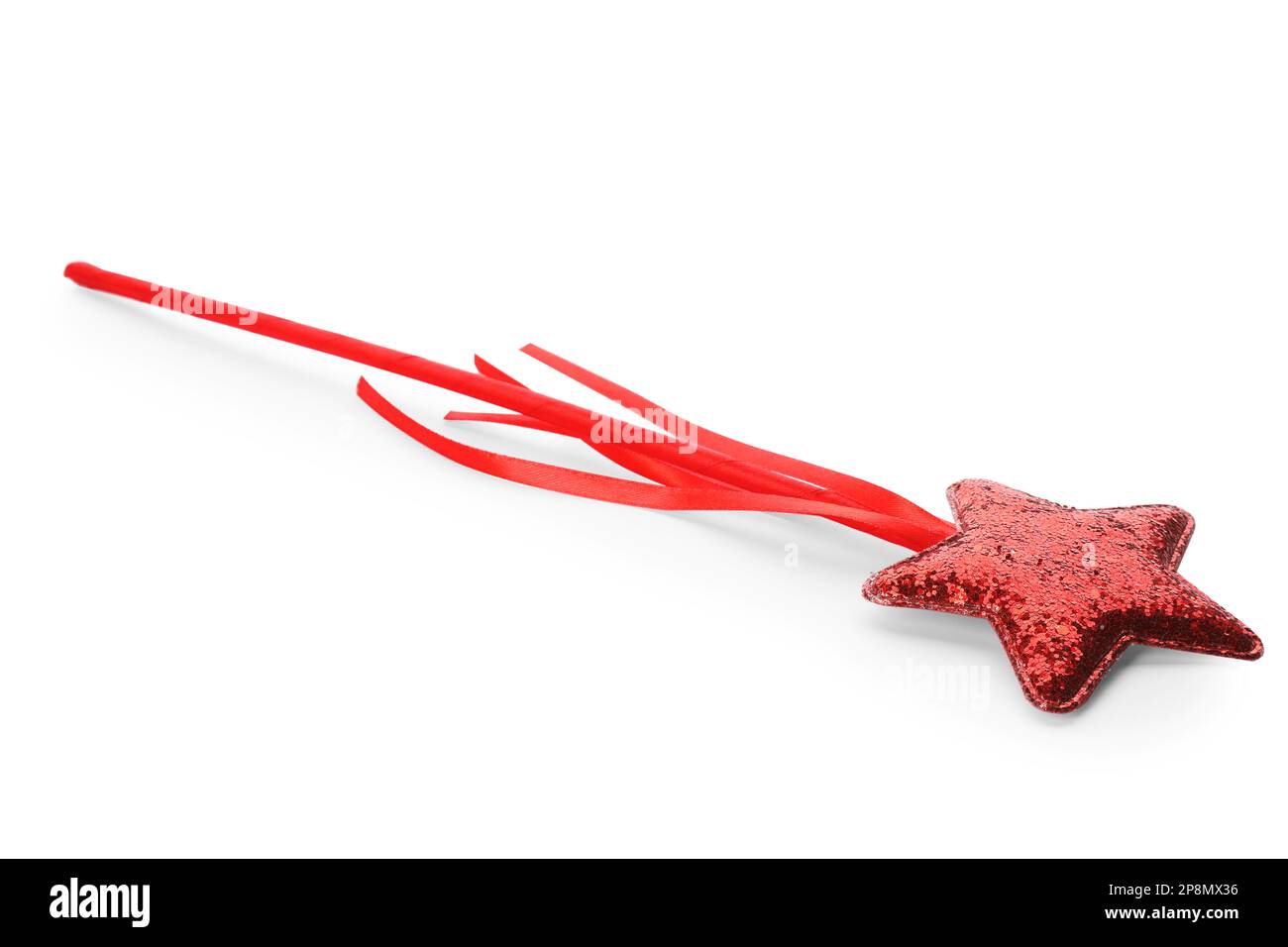 Beautiful red magic wand isolated on white Stock Photo - Alamy
