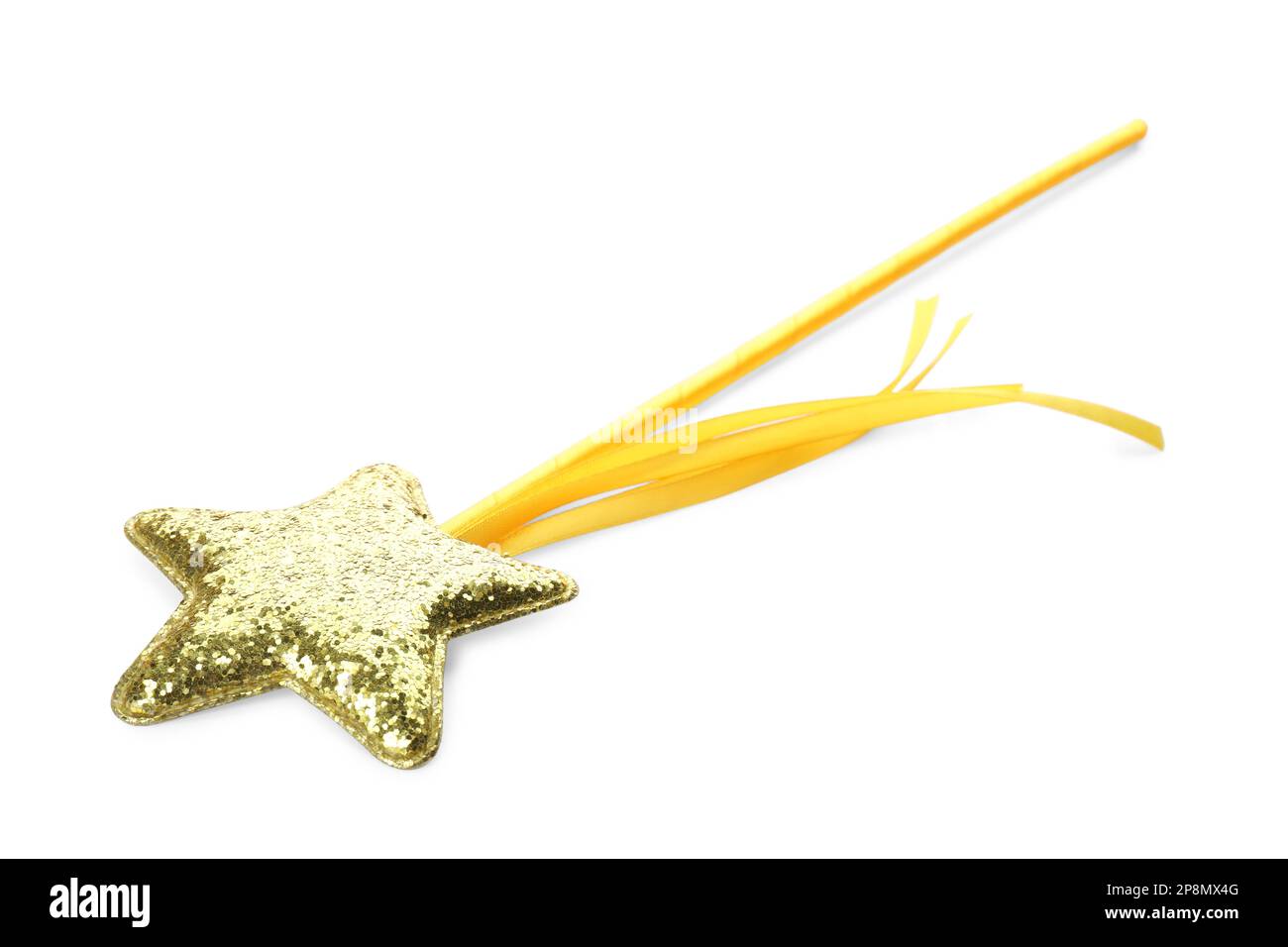 Beautiful golden magic wand isolated on white Stock Photo - Alamy