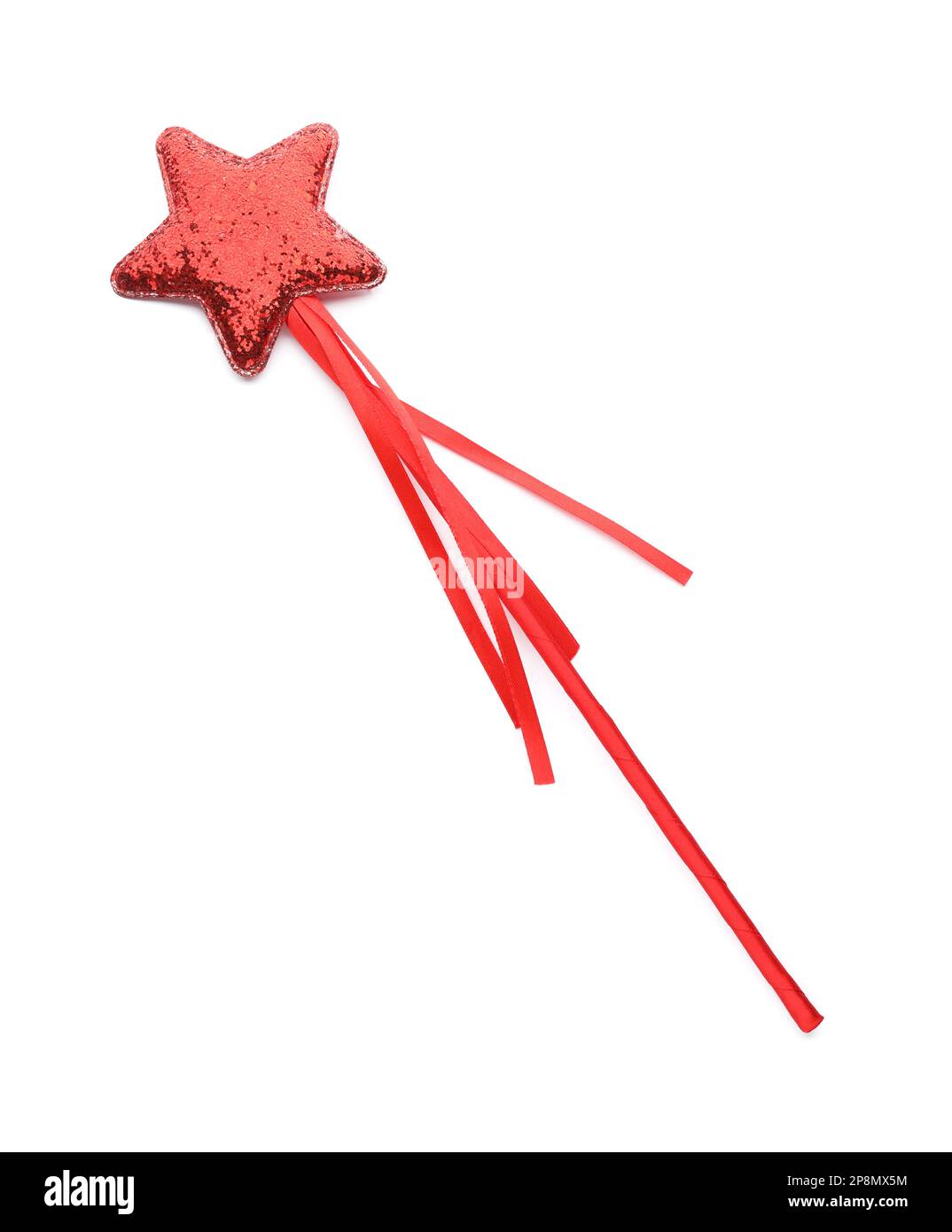 Beautiful red magic wand isolated on white, top view Stock Photo - Alamy