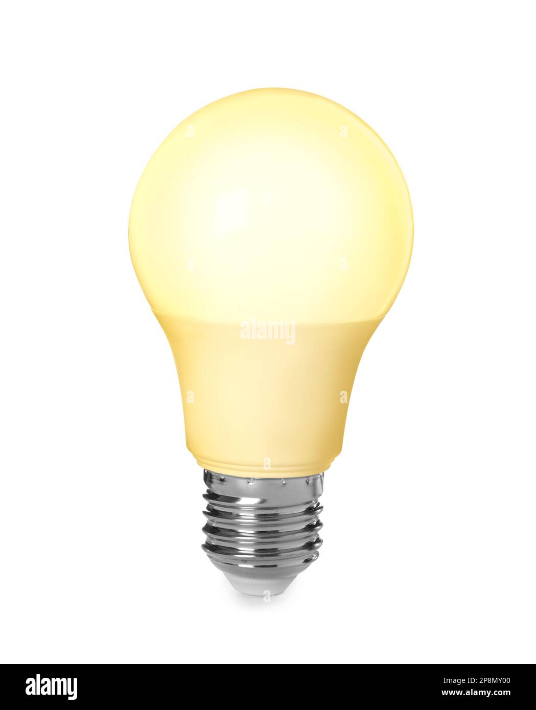 Modern glowing lamp bulb on white background Stock Photo - Alamy