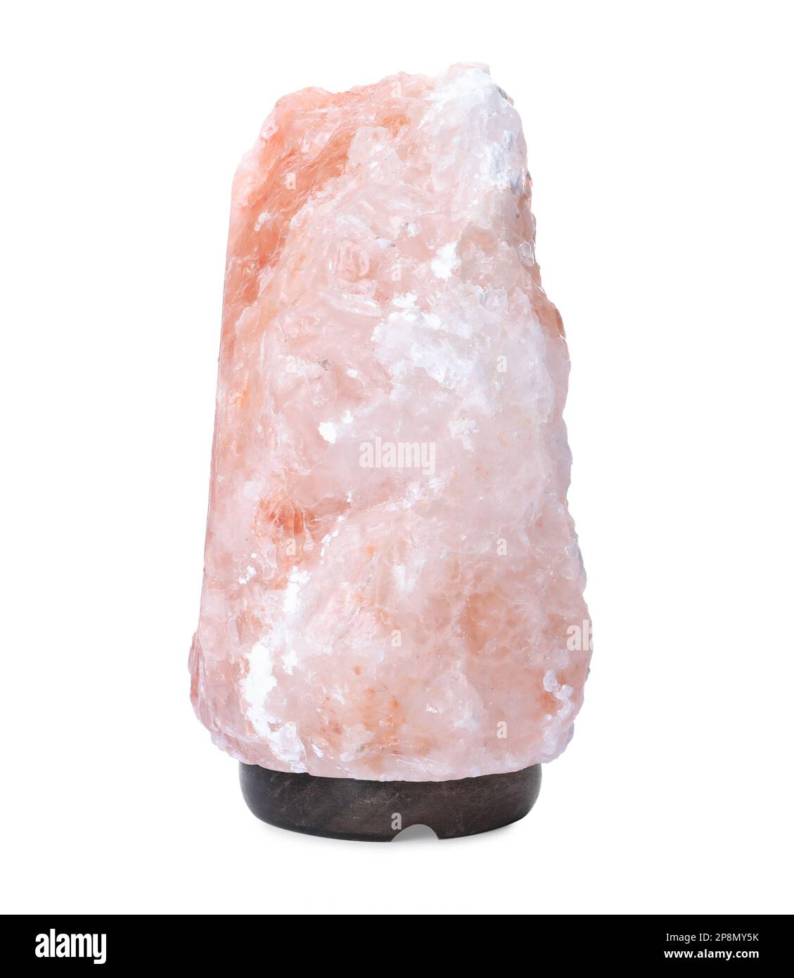 Pink Himalayan salt lamp isolated on white Stock Photo - Alamy
