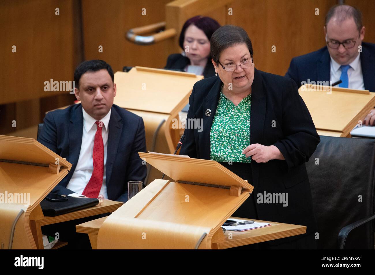 Edinburgh, Scotland, UK. 9th Mar, 2023. PICTURED: (L-R) Anas Sarwar MSP ...