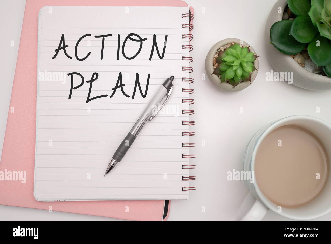 Conceptual display Action Plan. Conceptual photo list of things or ...