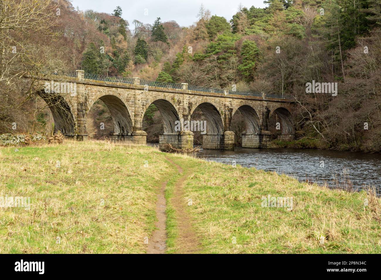 Neidpath Viaduct over the River Tweed near Peebles Stock Photo - Alamy