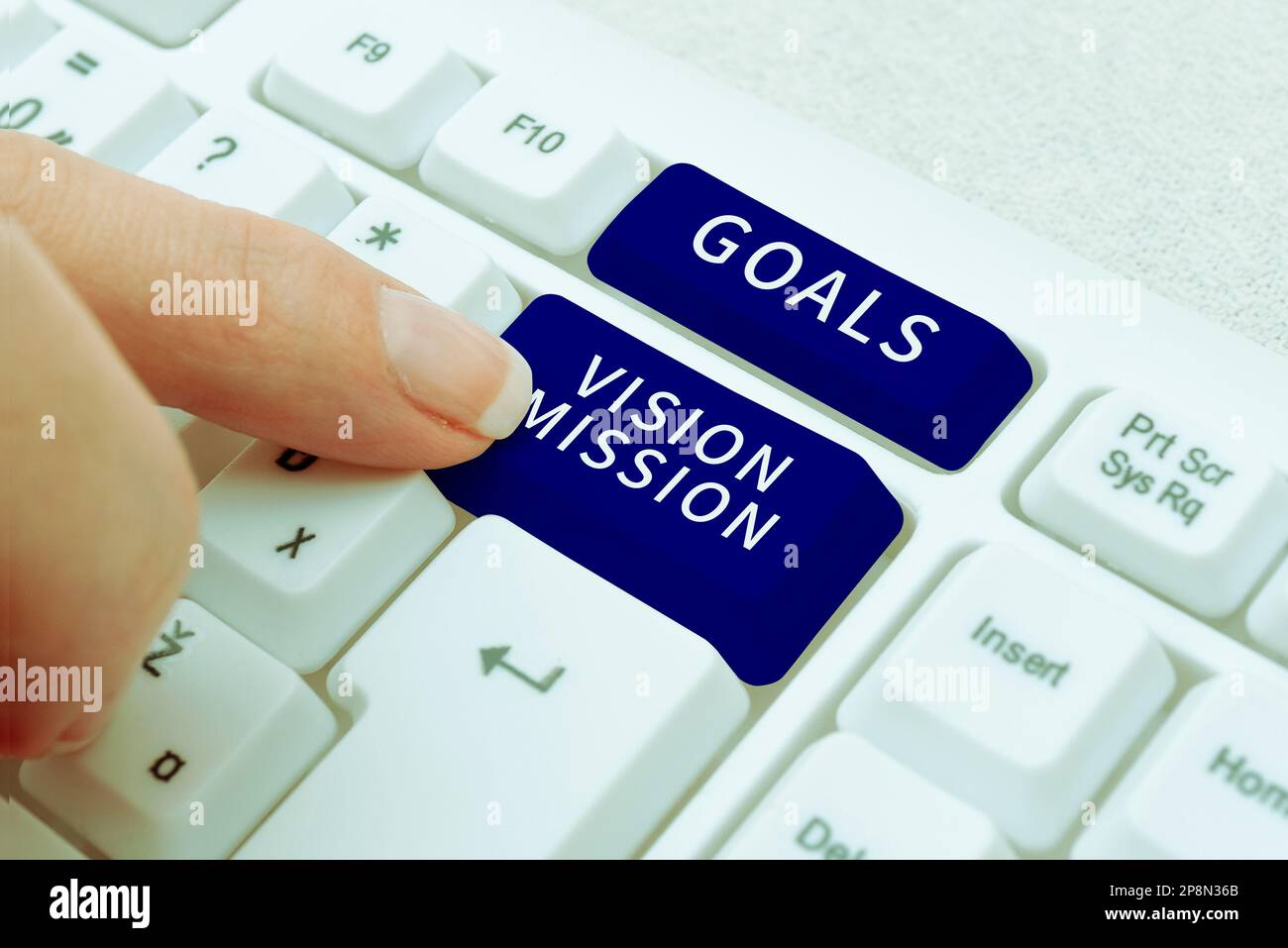 Hand writing sign Goals Vision Mission. Word for practical planning ...