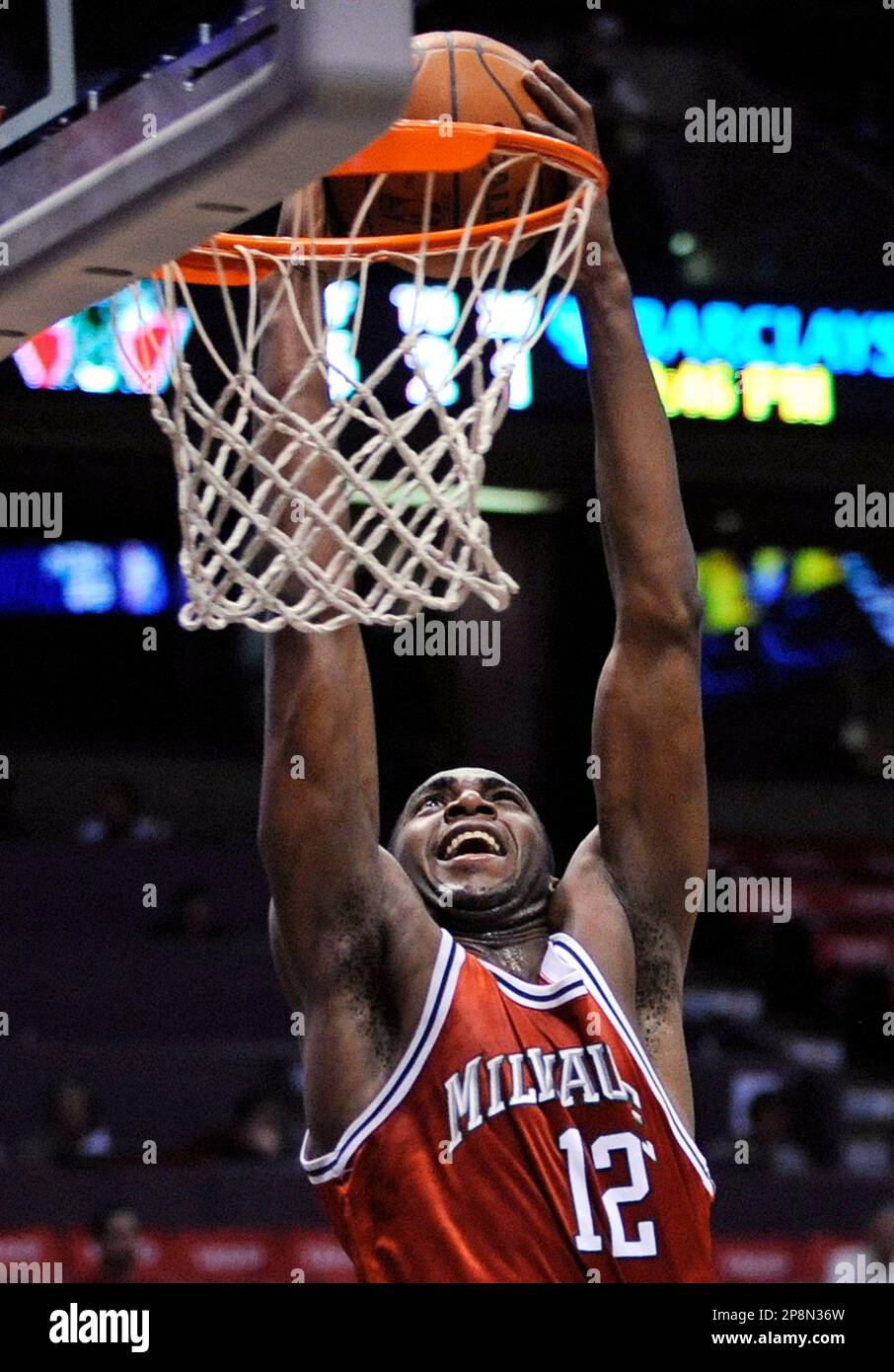 Milwaukee Bucks' Luc Richard Mbah a Moute dunks during the fourth ...