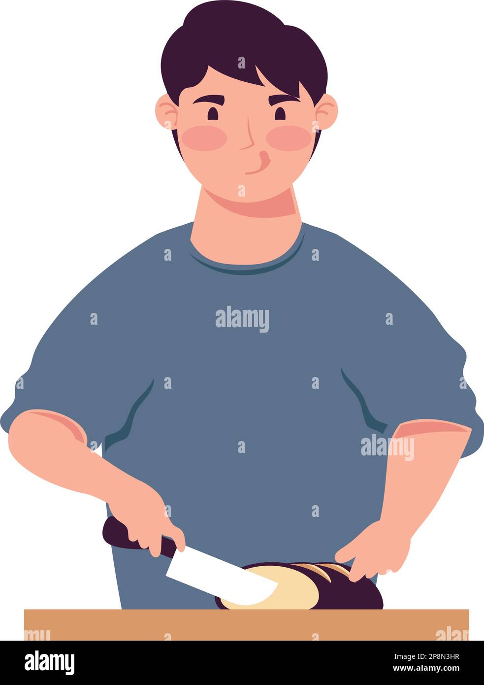 Cartoon chef cutting bread hi-res stock photography and images - Alamy