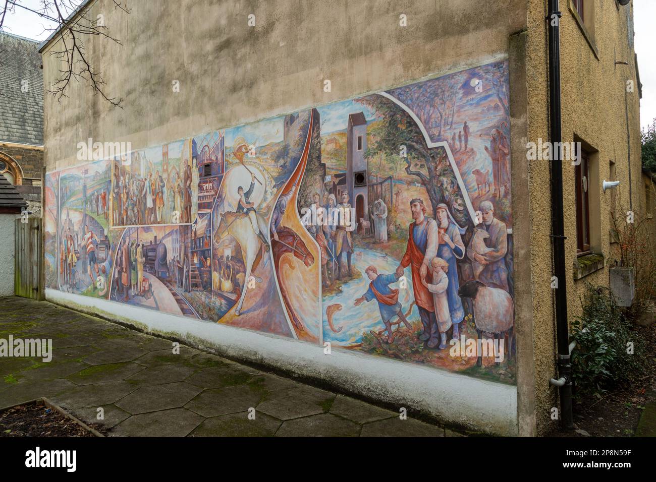 Wall mural painted by Michael Jessing in the town of Peebles.Showing it ...