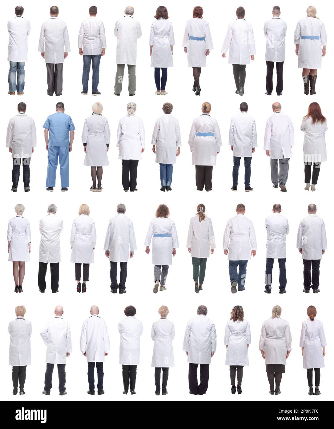 group of doctors in full length isolated on white Stock Photo - Alamy