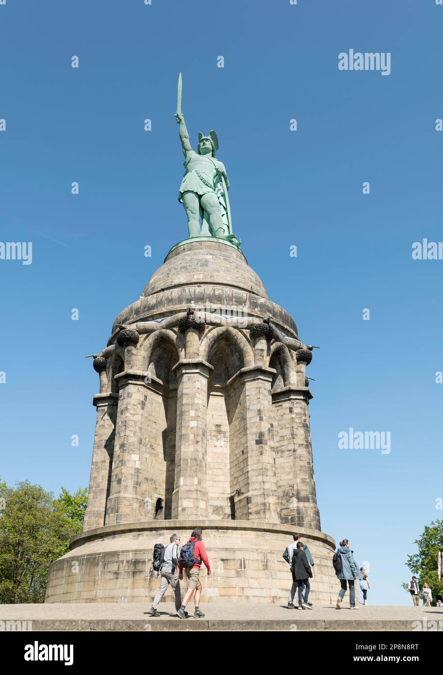 people visit the Hermannsdenkmal German for Hermann Monument Stock ...