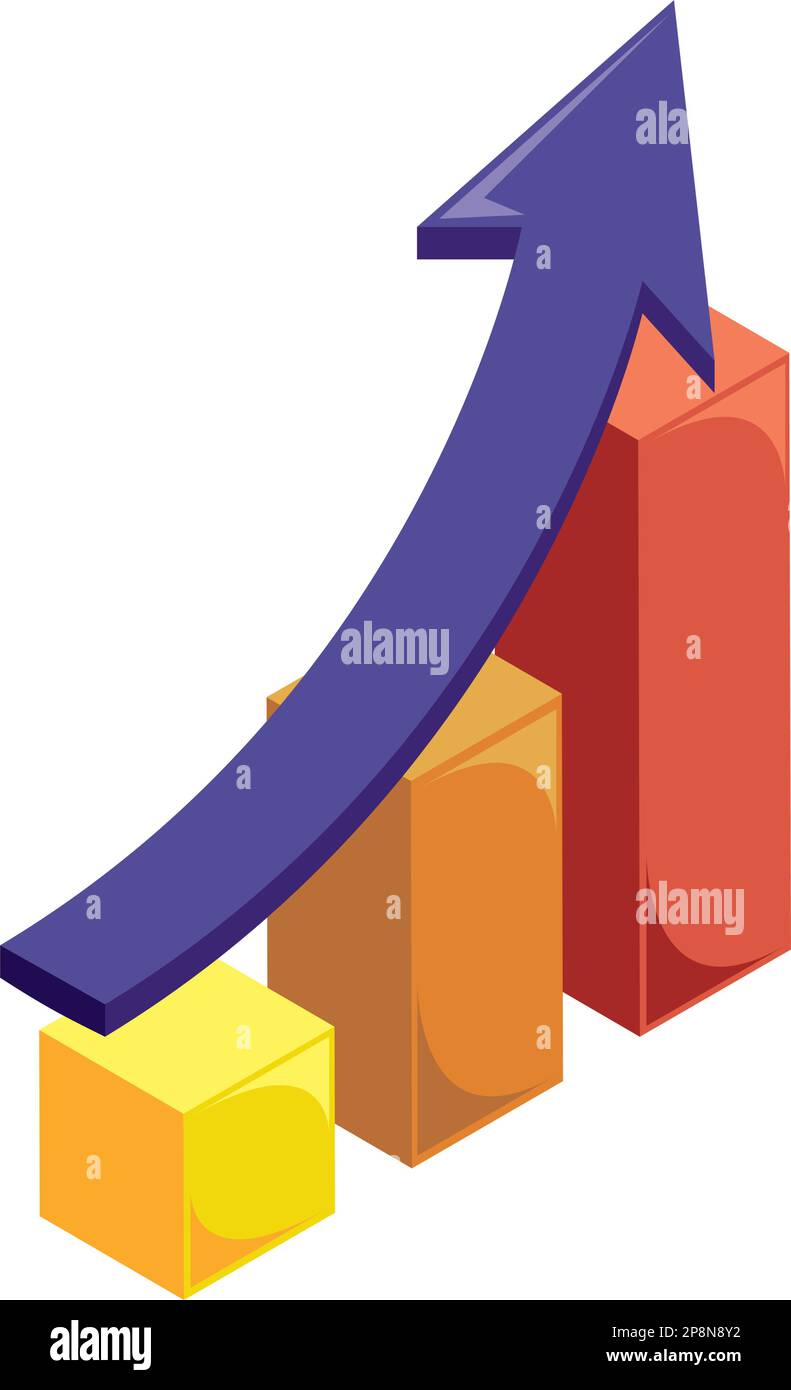 statistics bars with arrow icon Stock Vector Image & Art - Alamy