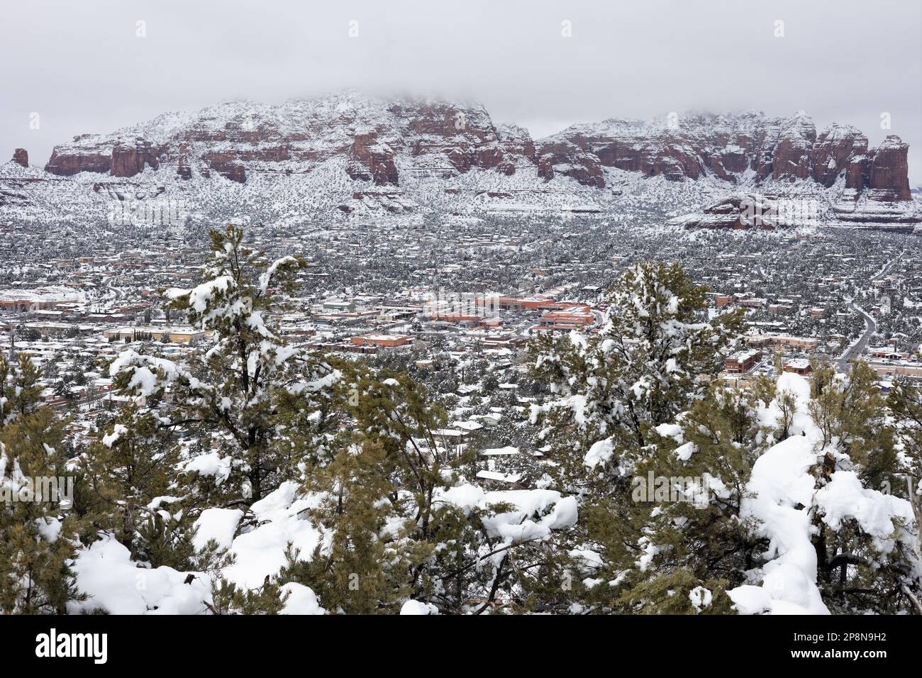 Beautiful view from above, of snow in Sedona, Arizona Stock Photo - Alamy