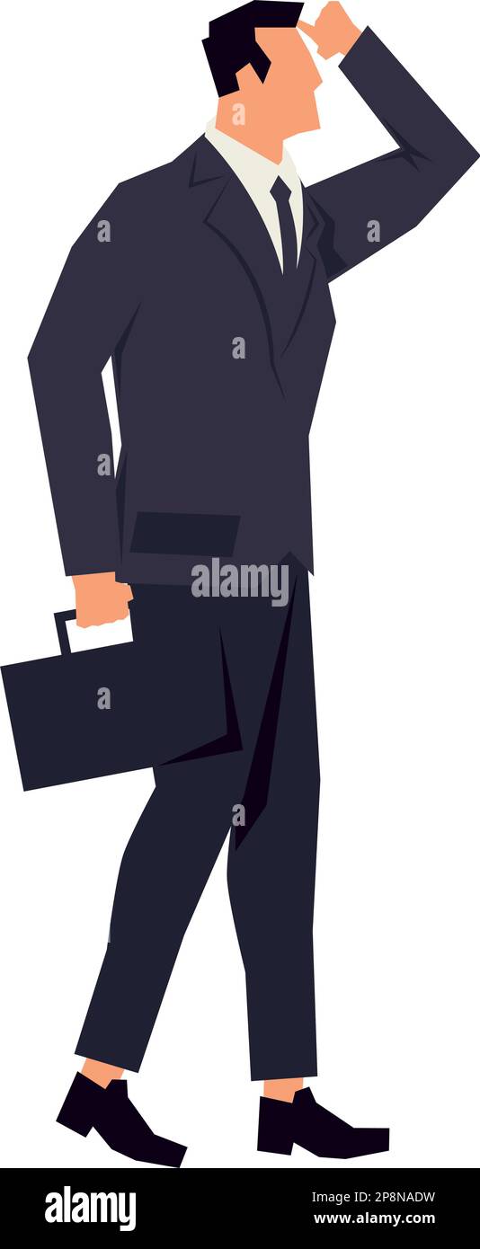 Character business man suit portfolio Stock Vector Images - Alamy