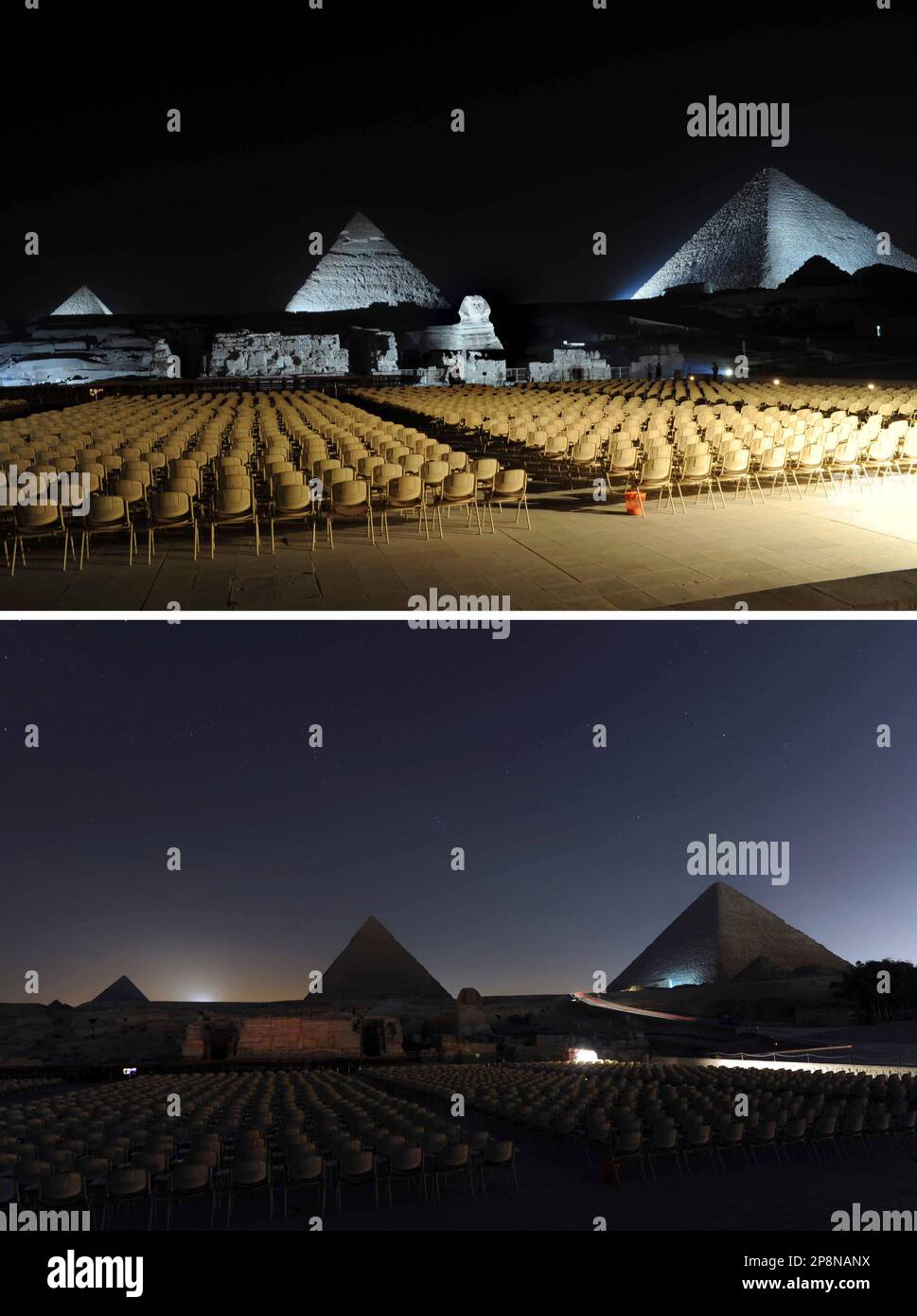 Great Pyramids At Night