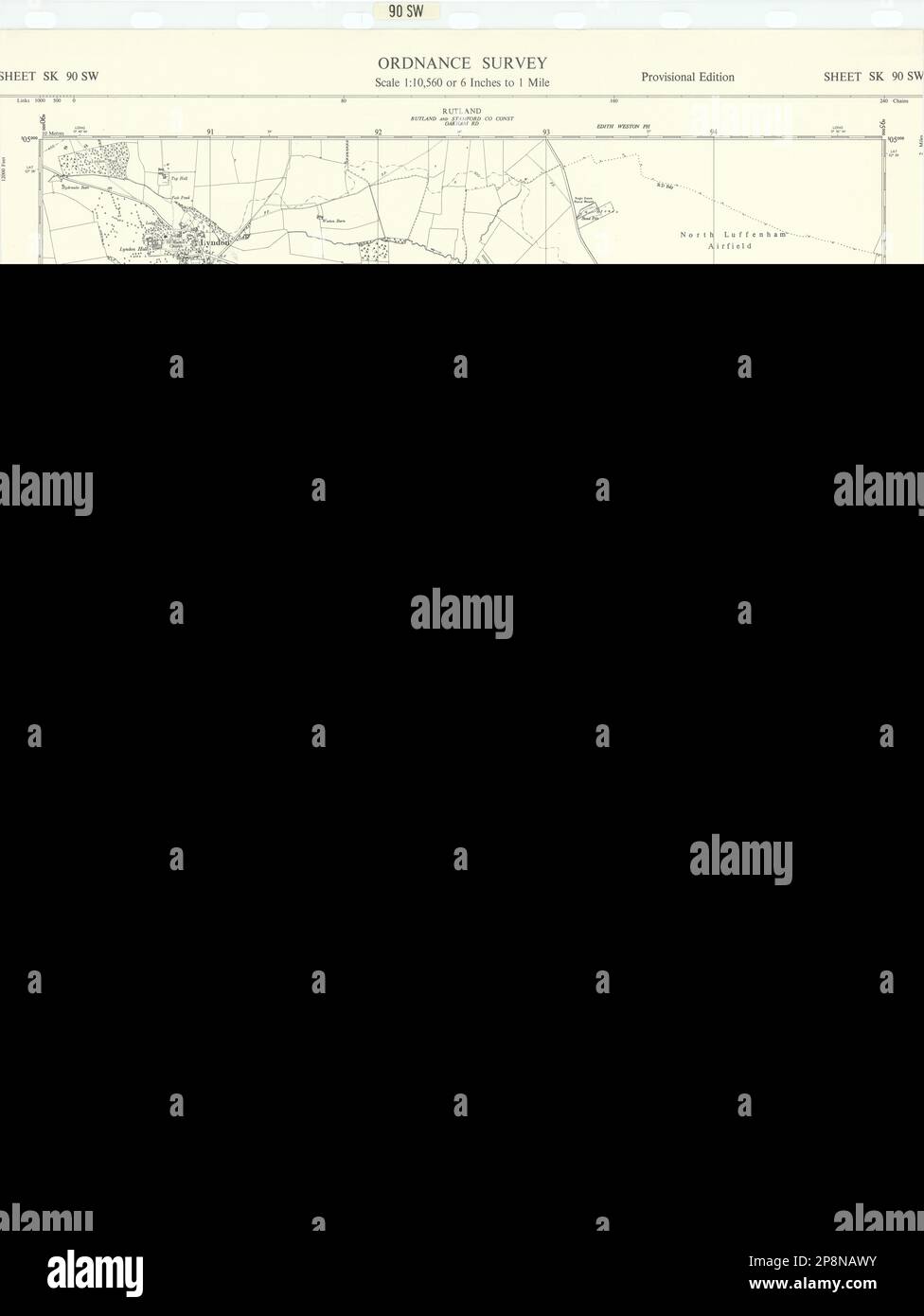 Ordnance Survey SK90SW Rutland Lyndon Luffenham Morcott Barrowden 1958 ...