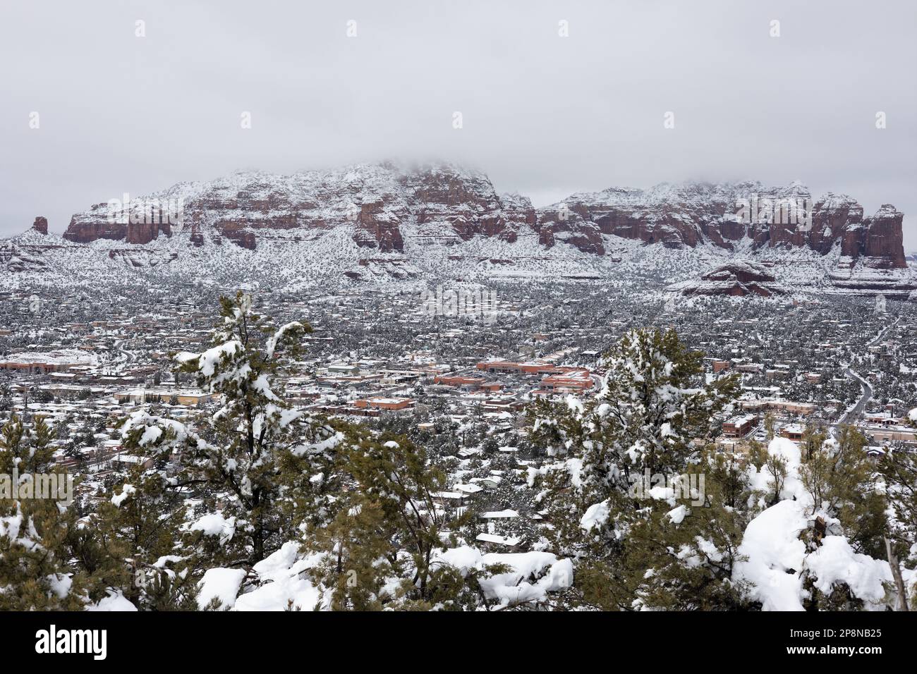 Beautiful view from above, of snow in Sedona, Arizona Stock Photo - Alamy