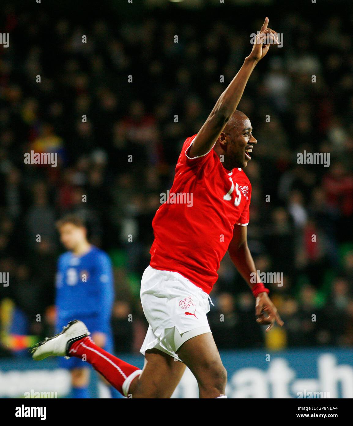 Gelson Fernandes of Switzerland, left, celebrates scoring against ...