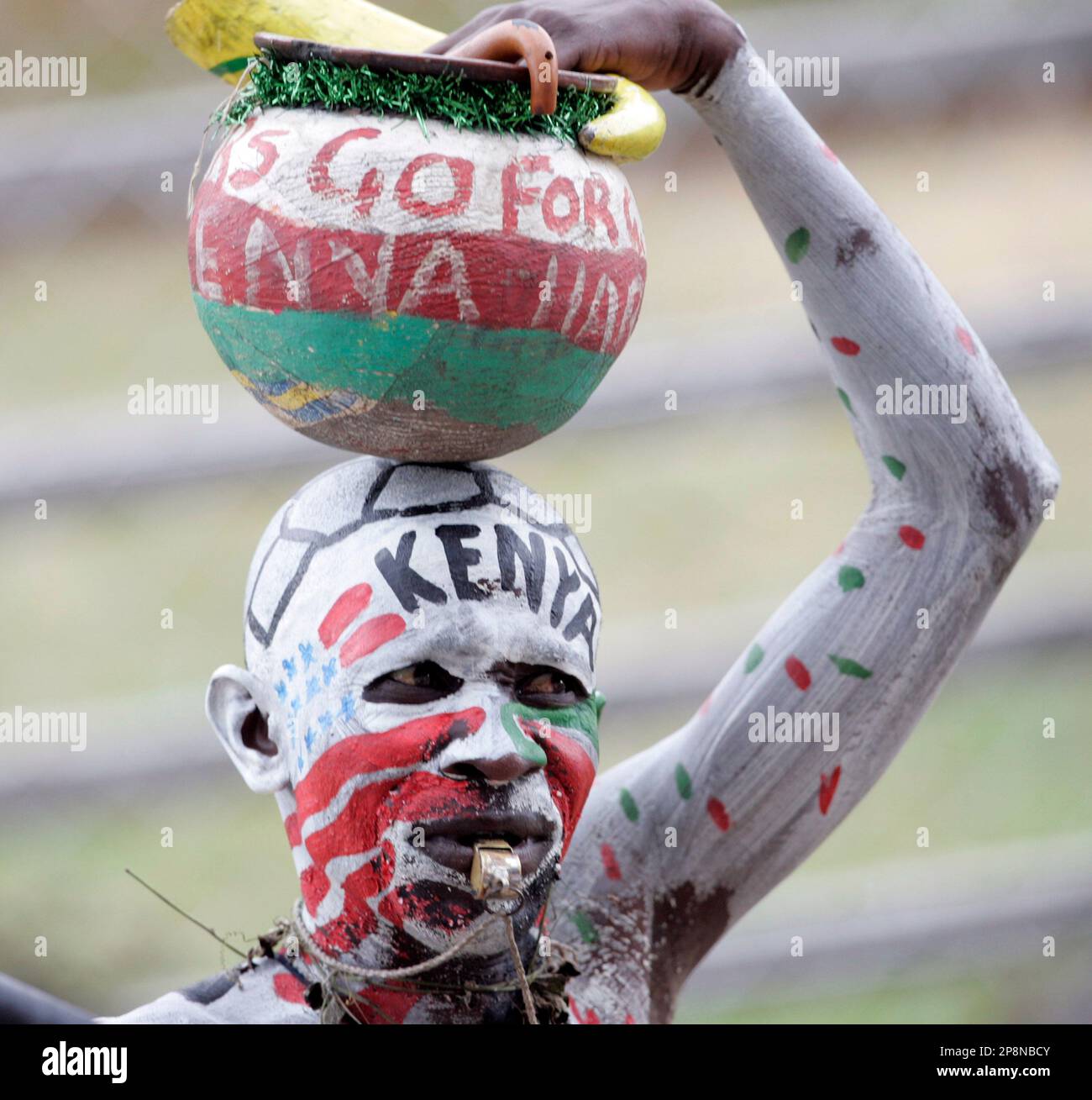 A Kenyan soccer fan during the World Cup Africa group B qualifier ...