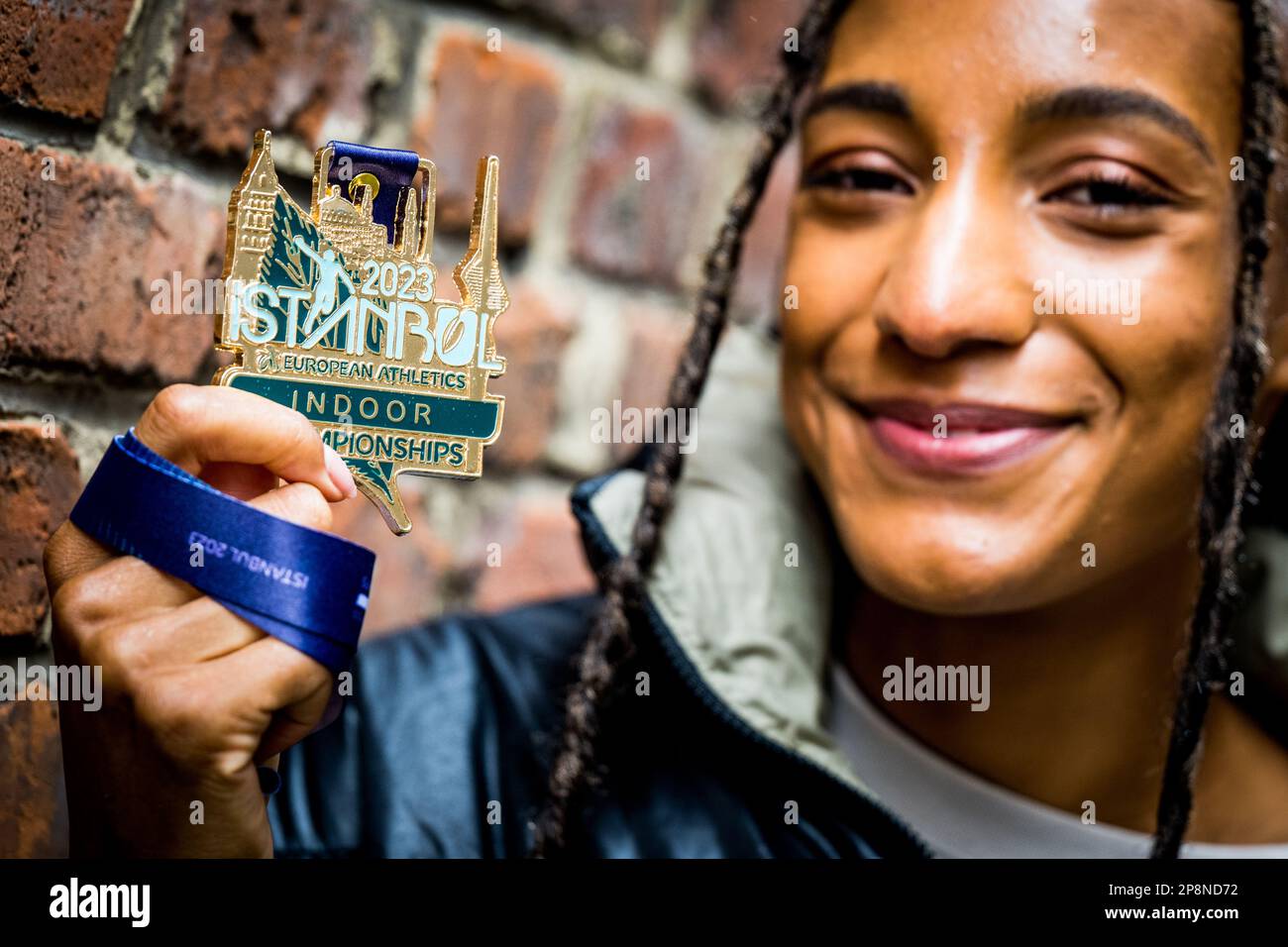 New European Indoor Champion pentathlon Belgian Nafissatou Nafi Thiam ...