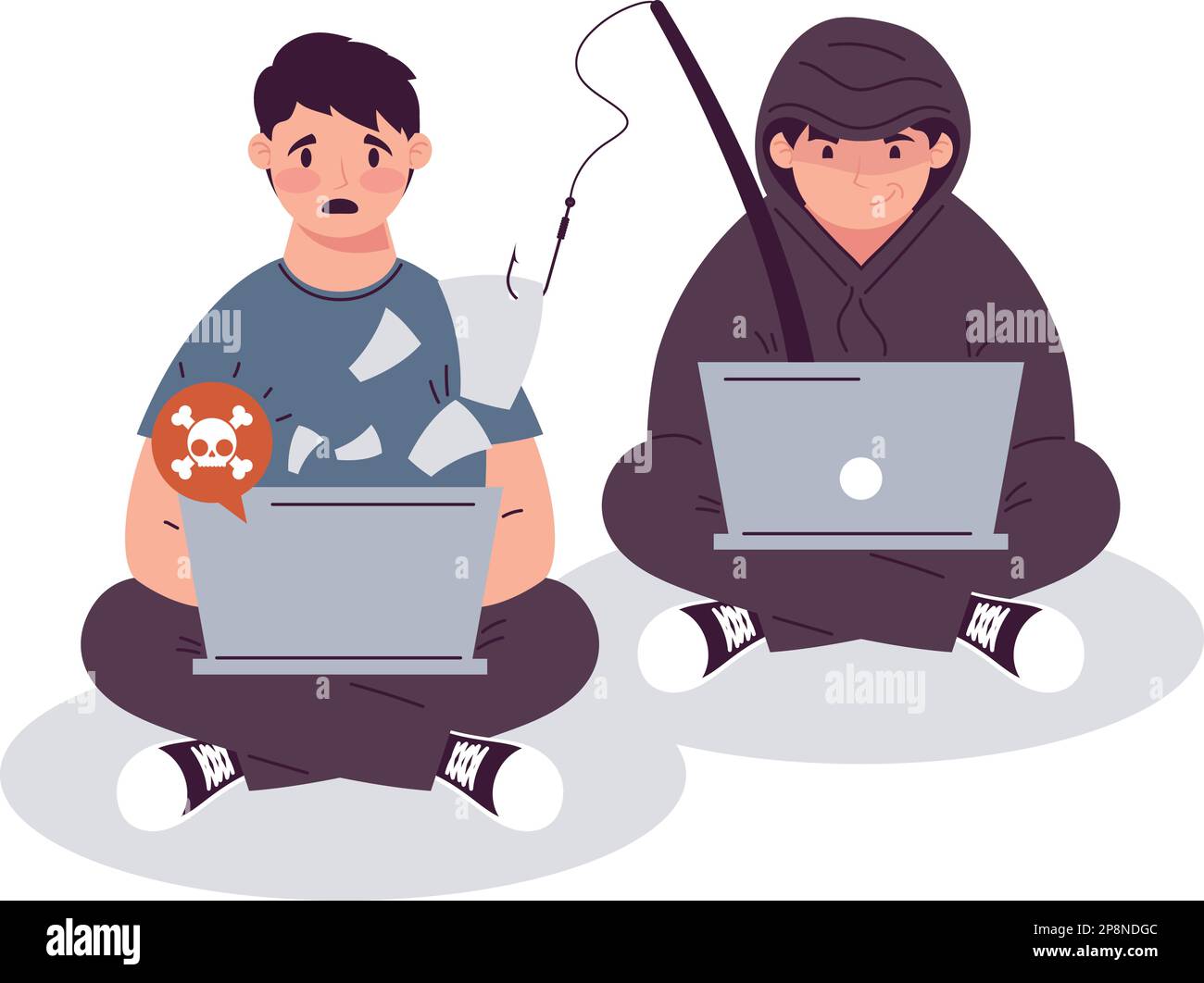 hacker and victim cyber fraud characters Stock Vector Image & Art - Alamy