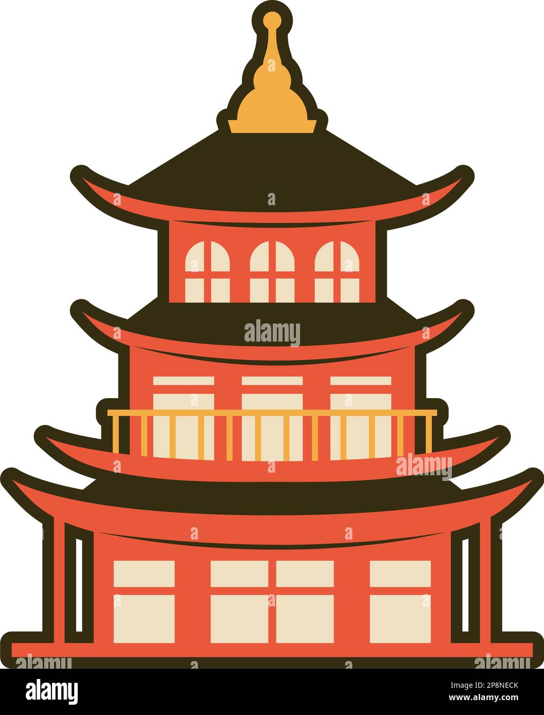 asian pagoda red temple icon Stock Vector Image & Art - Alamy