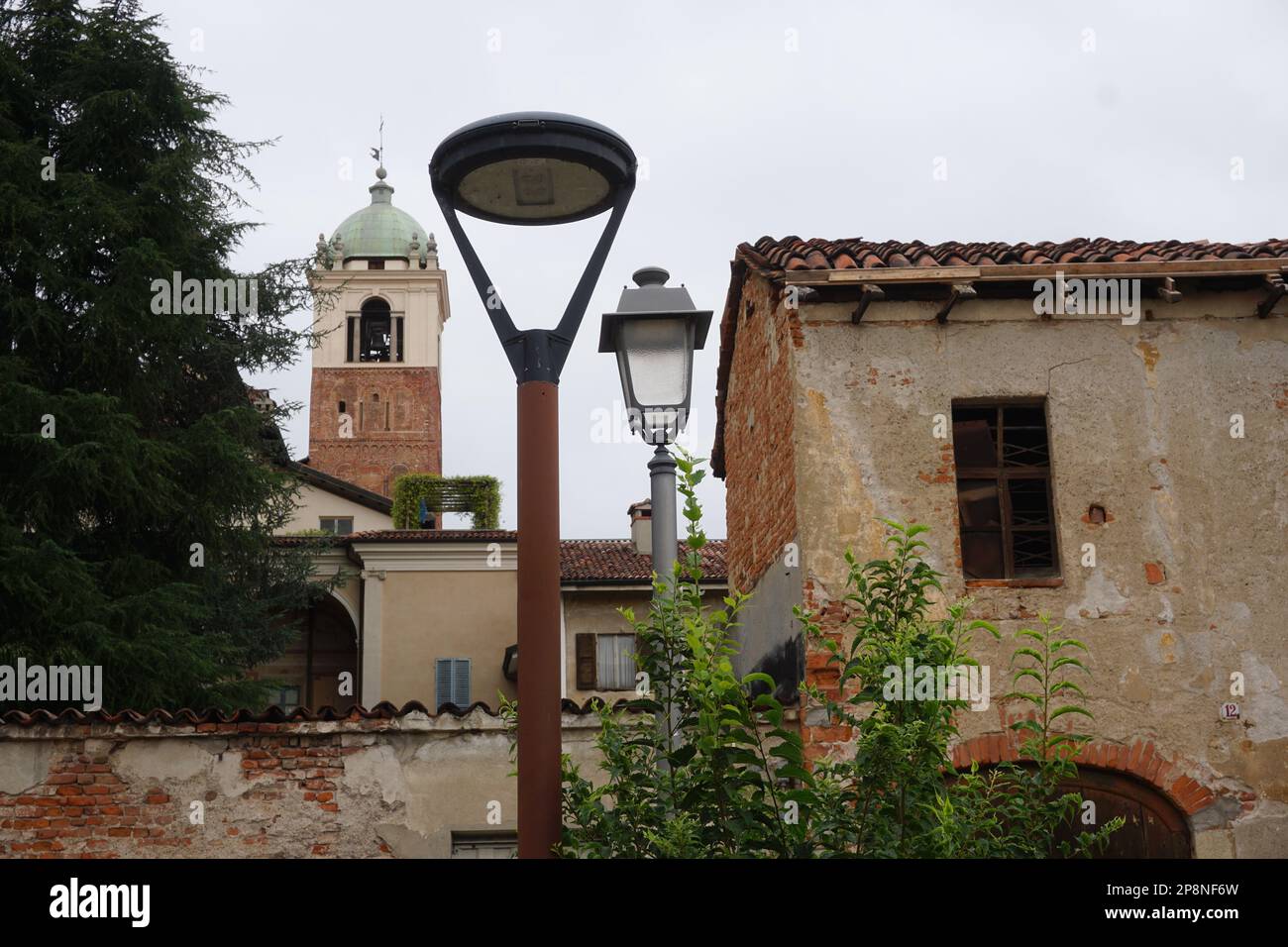 View of a glimpse of a street in Novara, Italy Stock Photo - Alamy