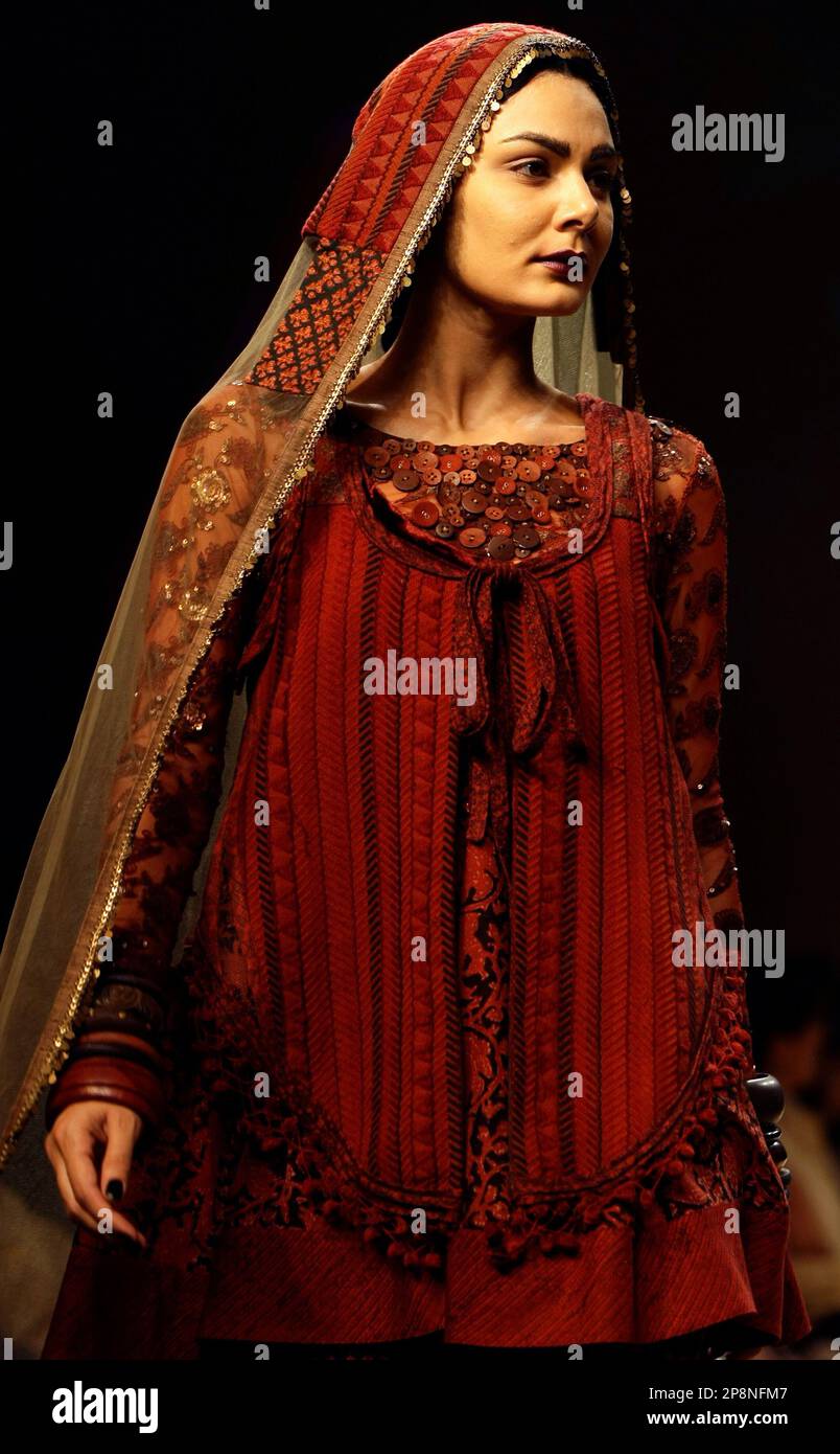 A model wears a creation by Sabyasachi Mukherjee at the Lakme Fashion ...