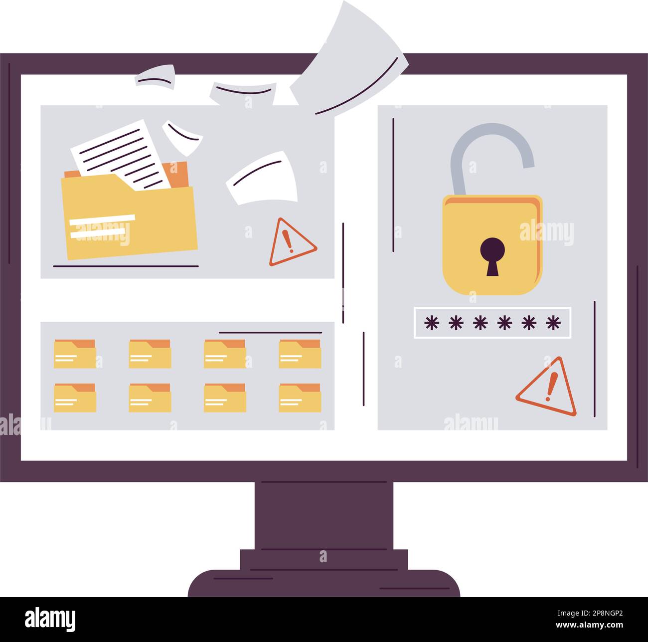 desktop with cyber fraud icon Stock Vector Image & Art - Alamy