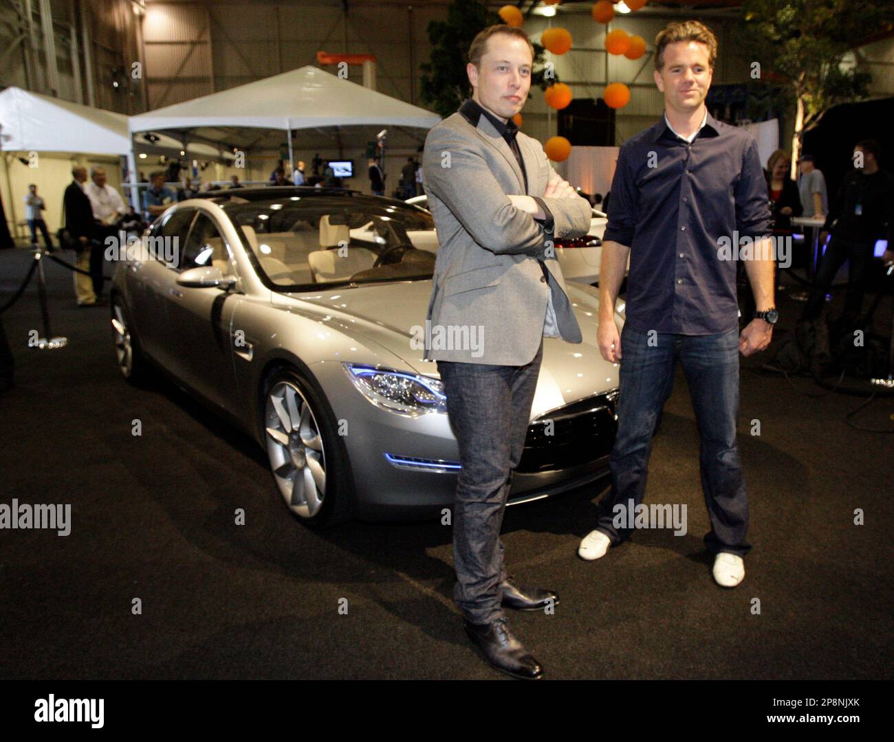 Chairman and product architect Elon Musk, left, and chief designer ...