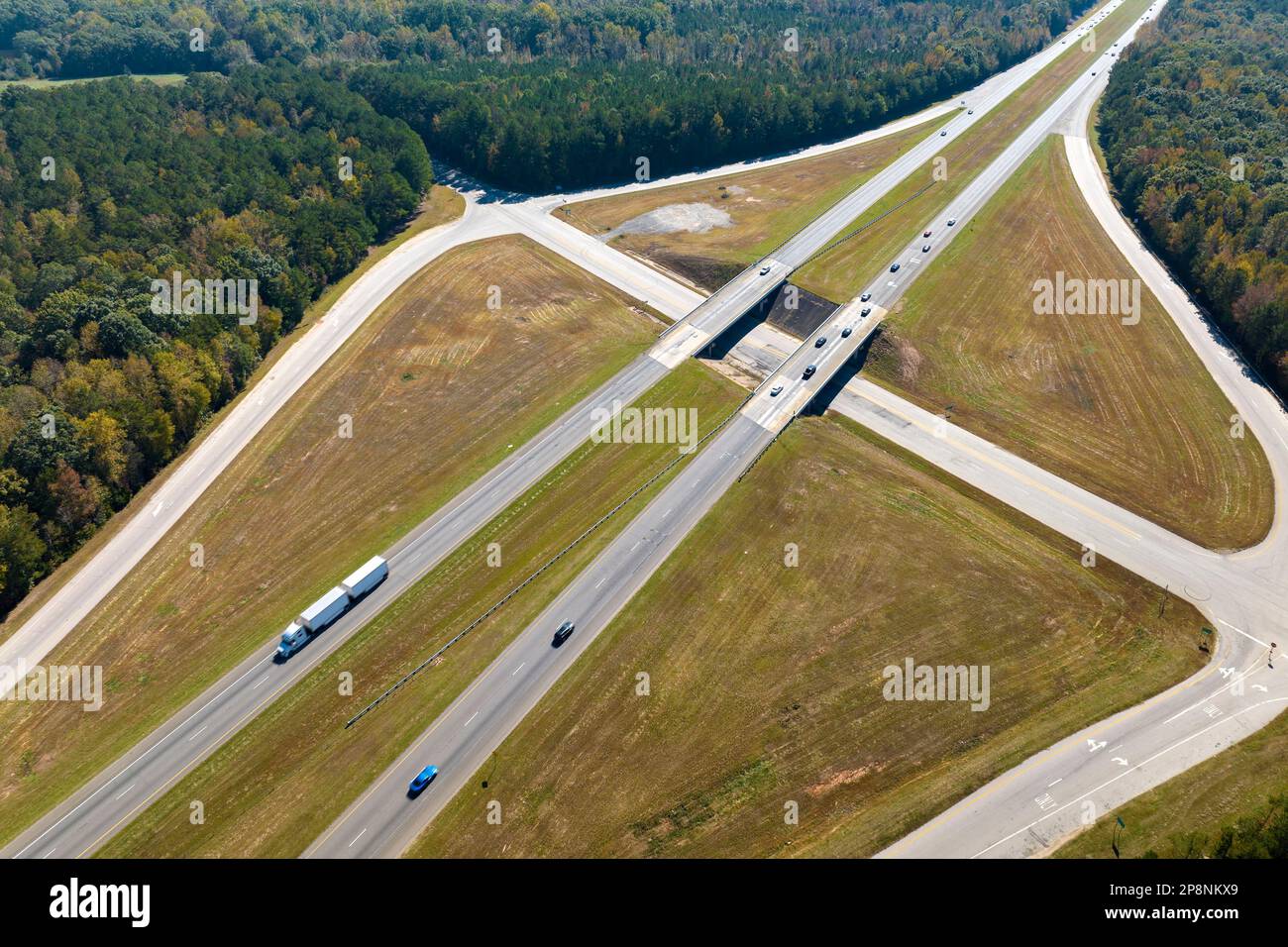 Elevated aerial view busy motorway hi-res stock photography and images ...
