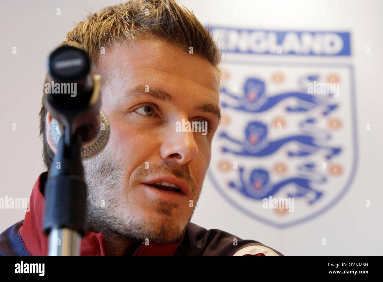 England national soccer team player David Beckham during a news ...