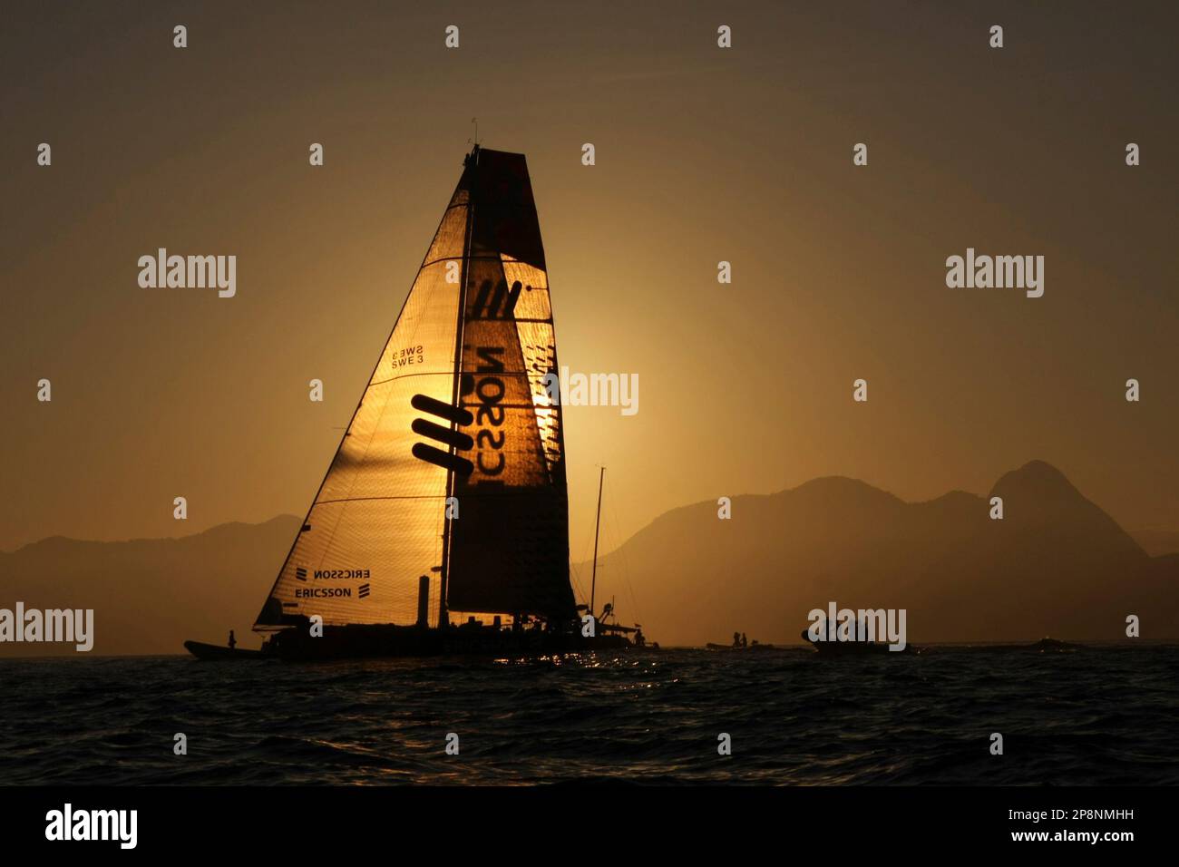 The Ericsson boat arrives first at the completion of leg five of the ...