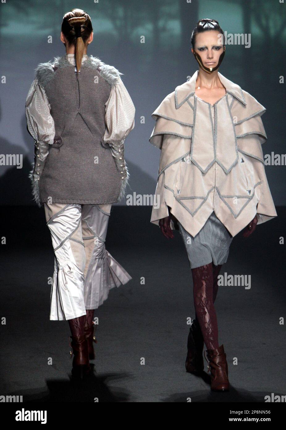 Models show creations by Japanese designer Tamae Hirokawa's "Somarta ...