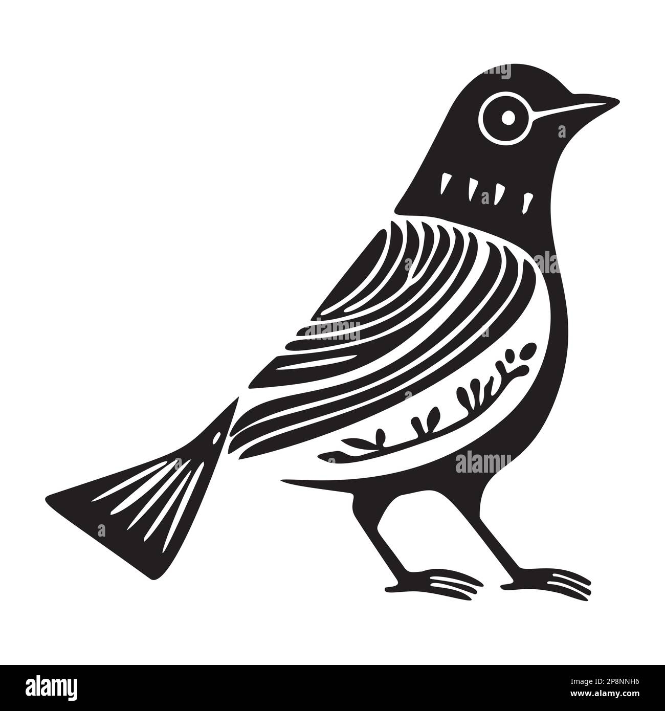 Cute bird vector illustration. Low brow ornithology wildlife motif ...