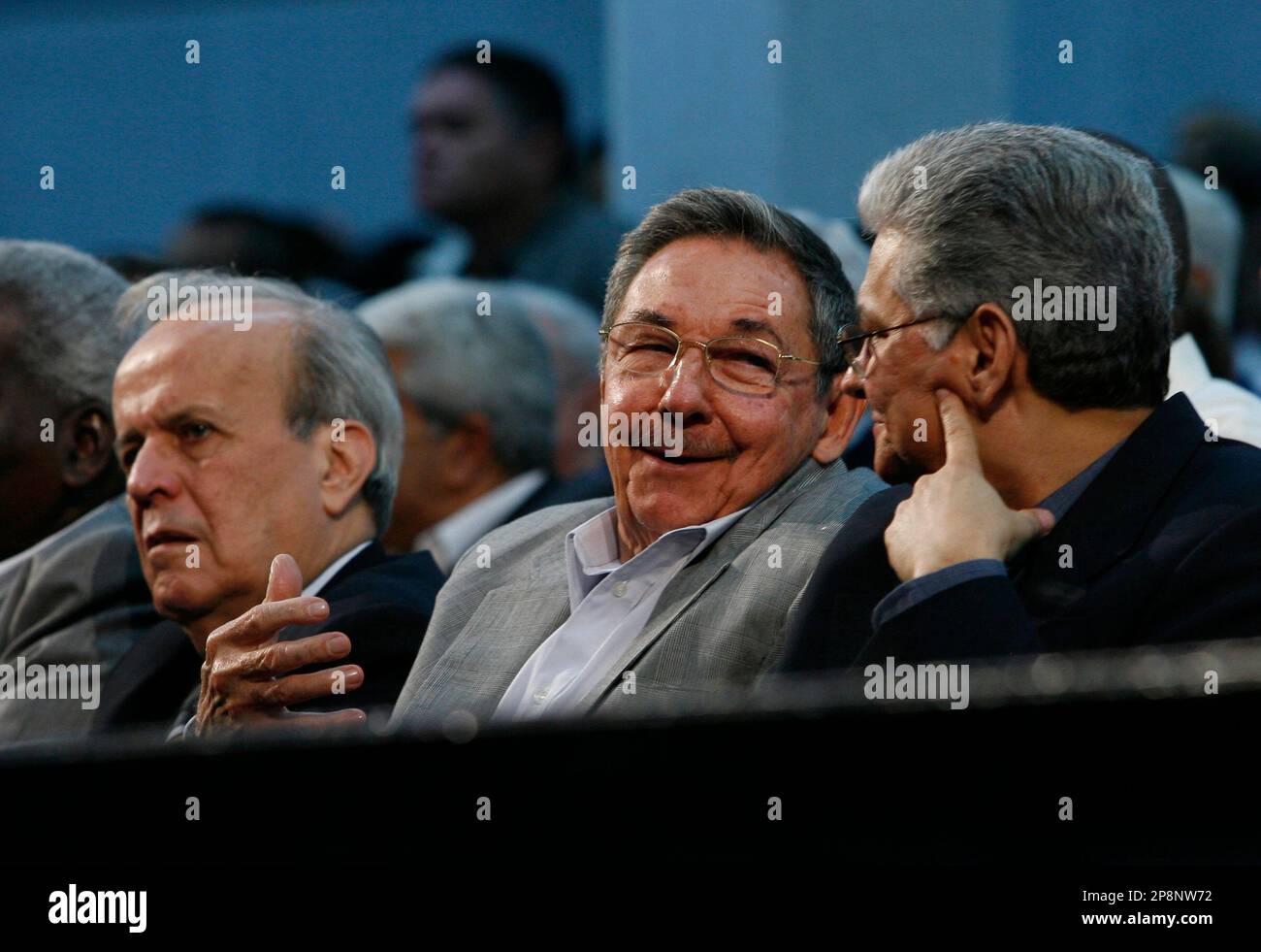 Cuba's President Raul Castro, center, Cuba's Cinema Institute, or ICAI ...