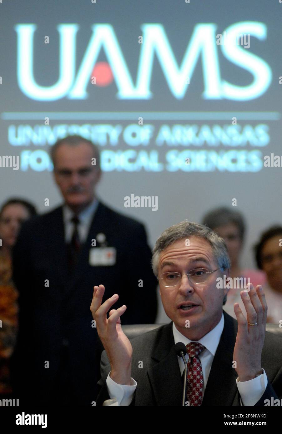 Dr. Daniel W. Rahn, speaks to members of the University of Arkansas ...