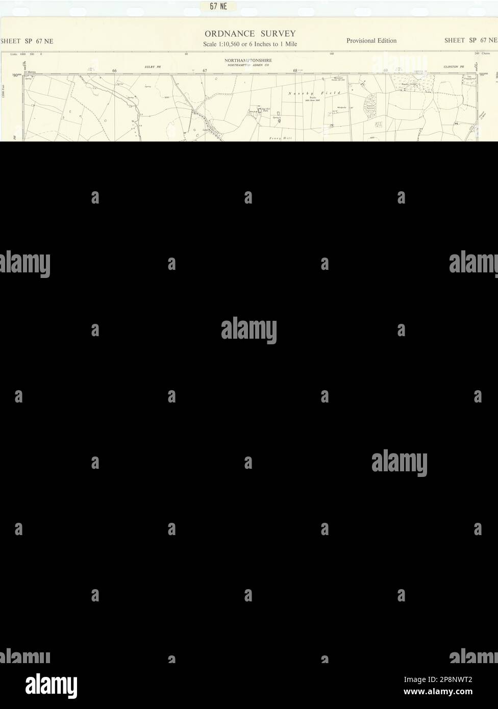 Ordnance Survey Sheet SP67NE Northamptonshire Naseby Cold Ashby Thornby ...