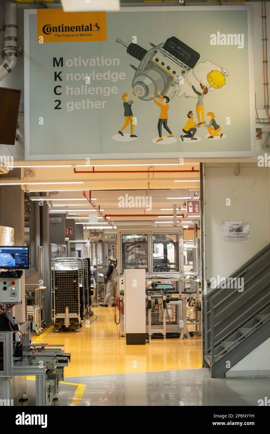 03 March 2023, Hesse, Frankfurt/Main: The entrance area to Continental ...