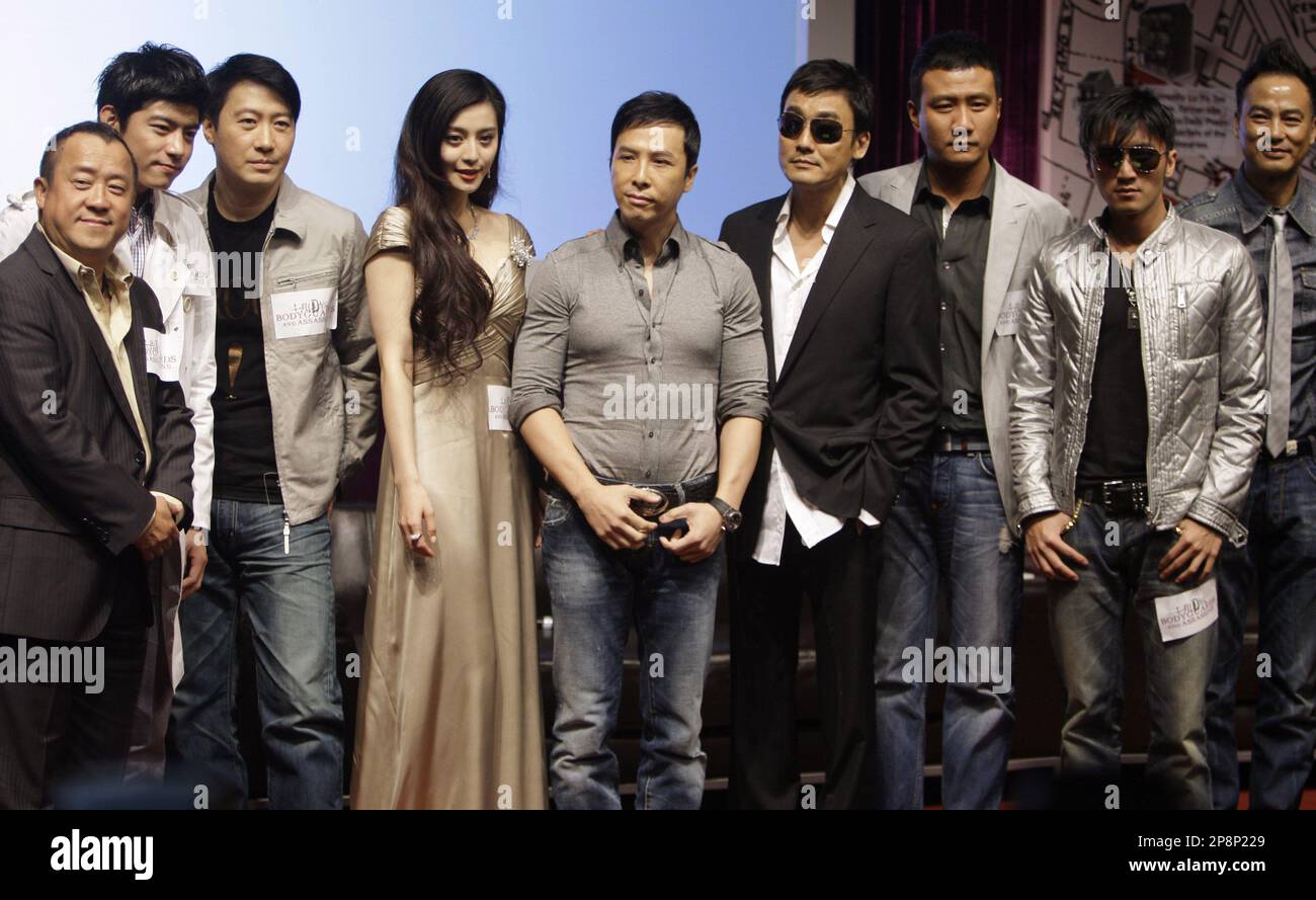 From left, Hong Kong actor Eric Tsang, Chinese actor Wang Po-chieh ...