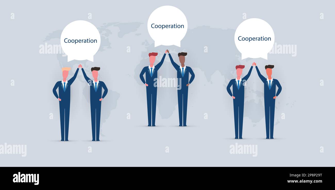 Cooperation, Teamwork, Help, Work Together Concept - Design with World ...