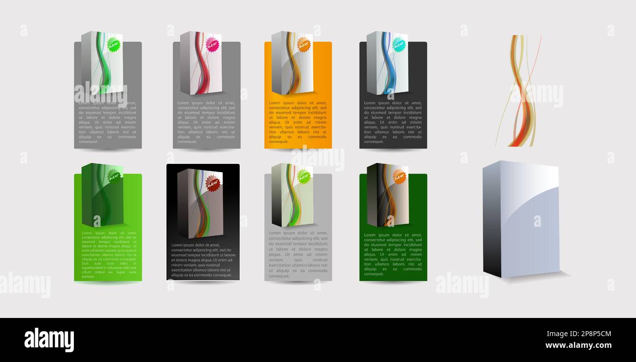 Collection of Banners, Various Colored Boxes - Colorful Website Design ...