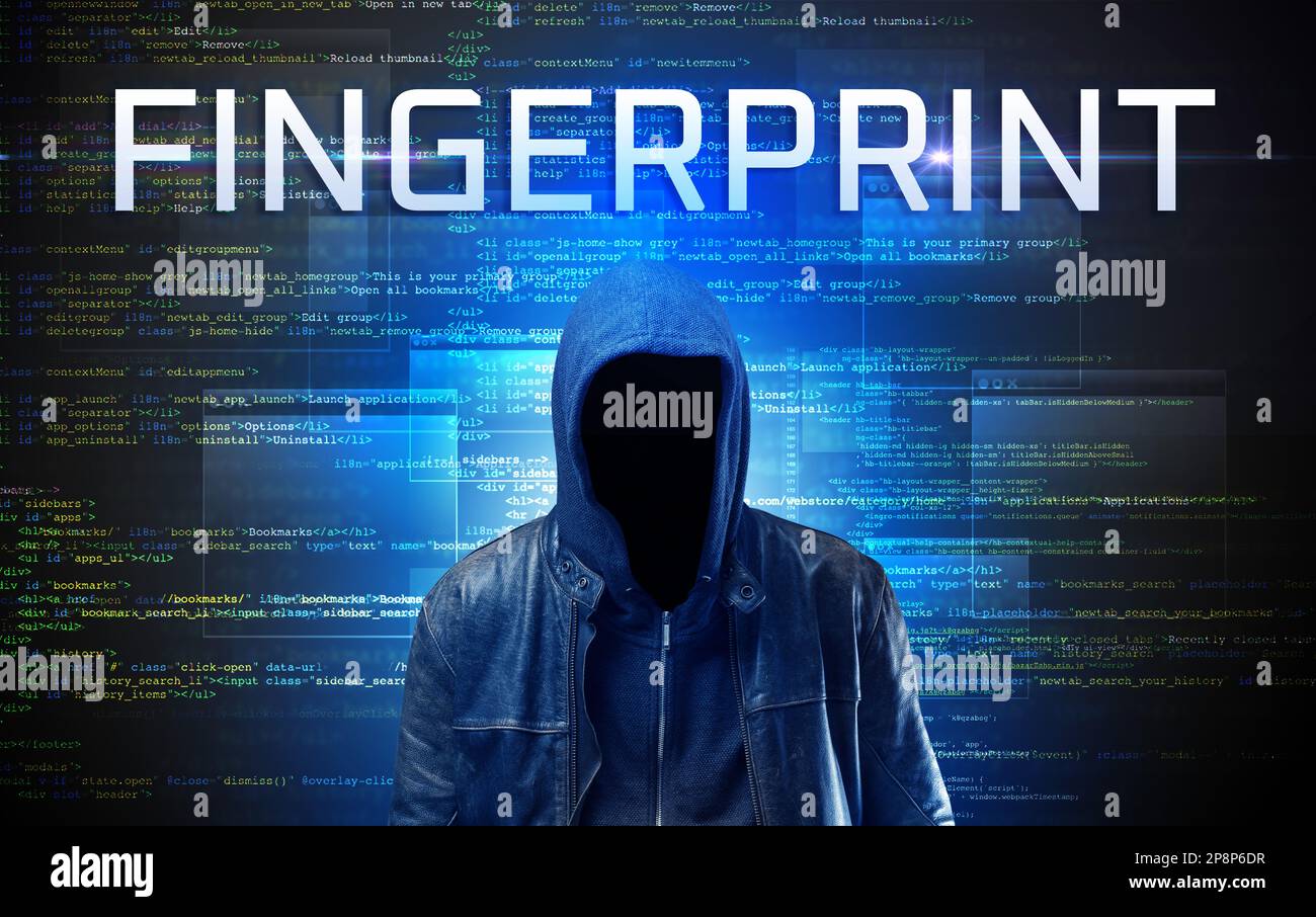 Faceless hacker on code background Stock Photo - Alamy