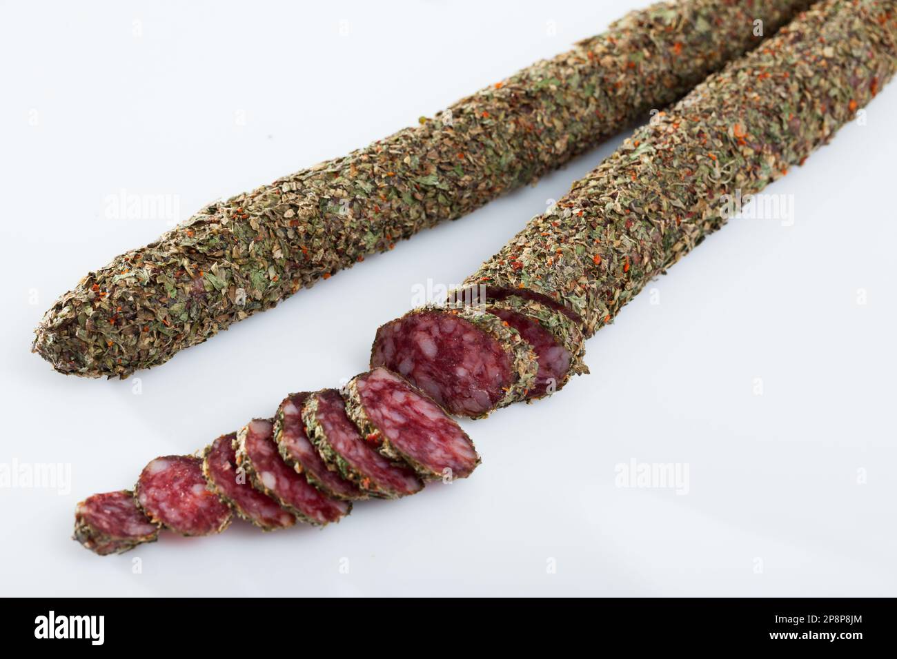 Fuet - traditional Catalonian sausage Stock Photo - Alamy