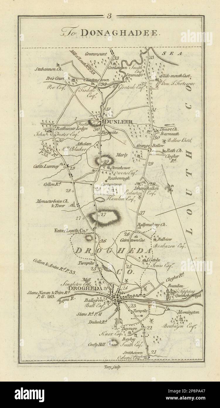 #3 Road from Dublin to Donaghadee Drogheda Dunleer Louth TAYLOR/SKINNER ...